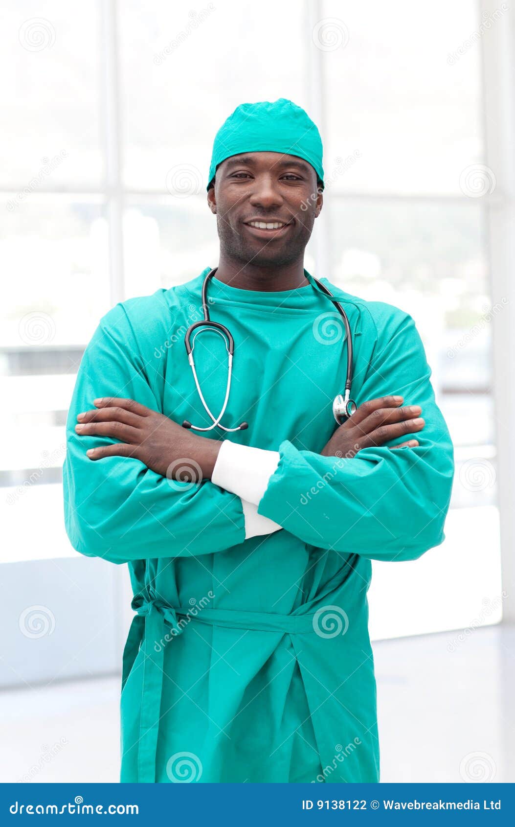 Male African American Surgeon with Arms Folded Stock Photo - Image of ...