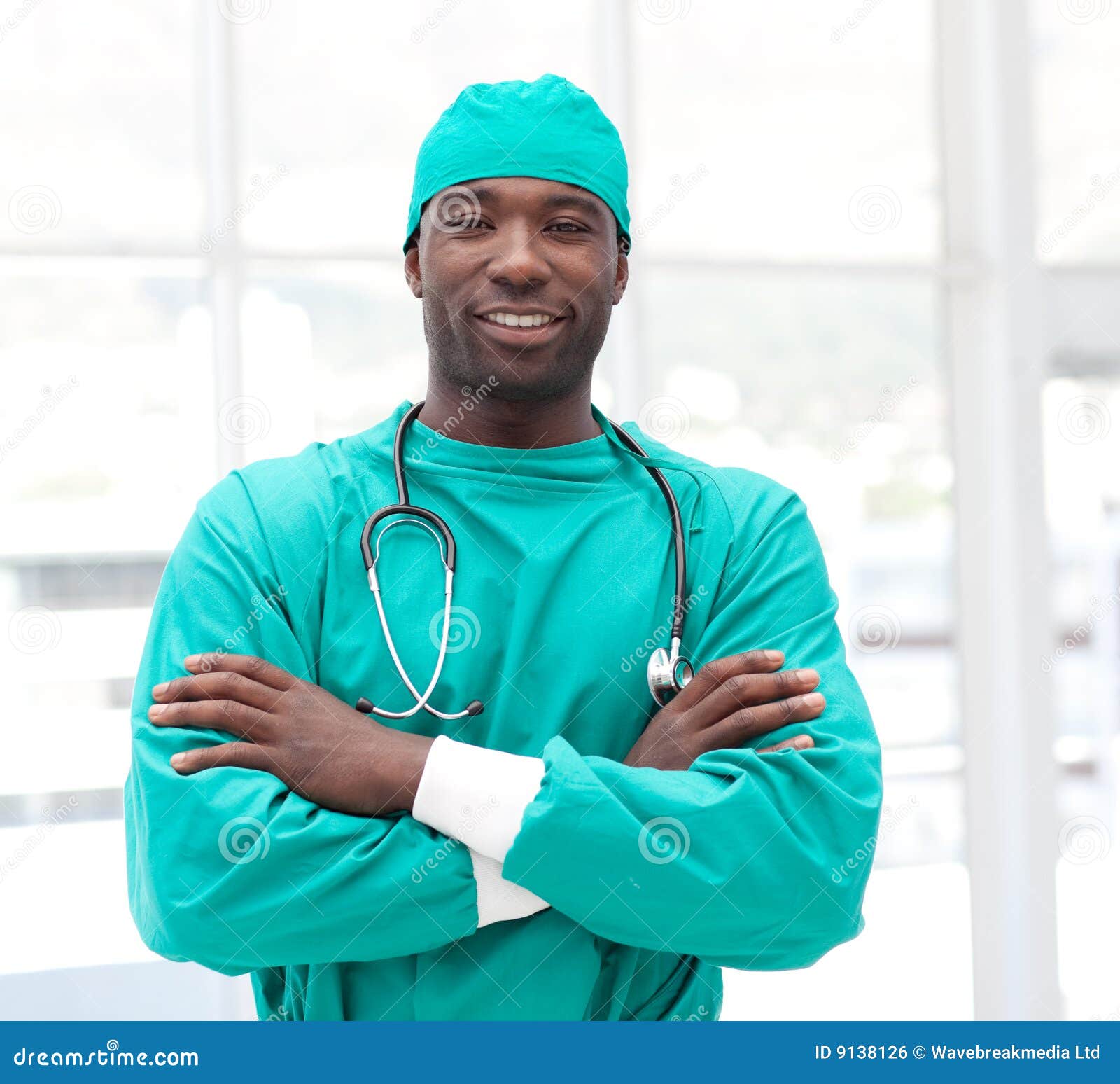 Male African American Surgeon With Arms Folded Royalty Free Stock Image ...