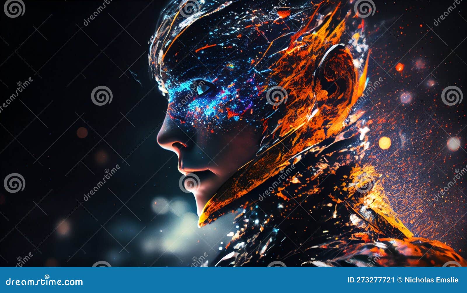 Male Android Robot Ai Generated Stock Illustration - Illustration of ...