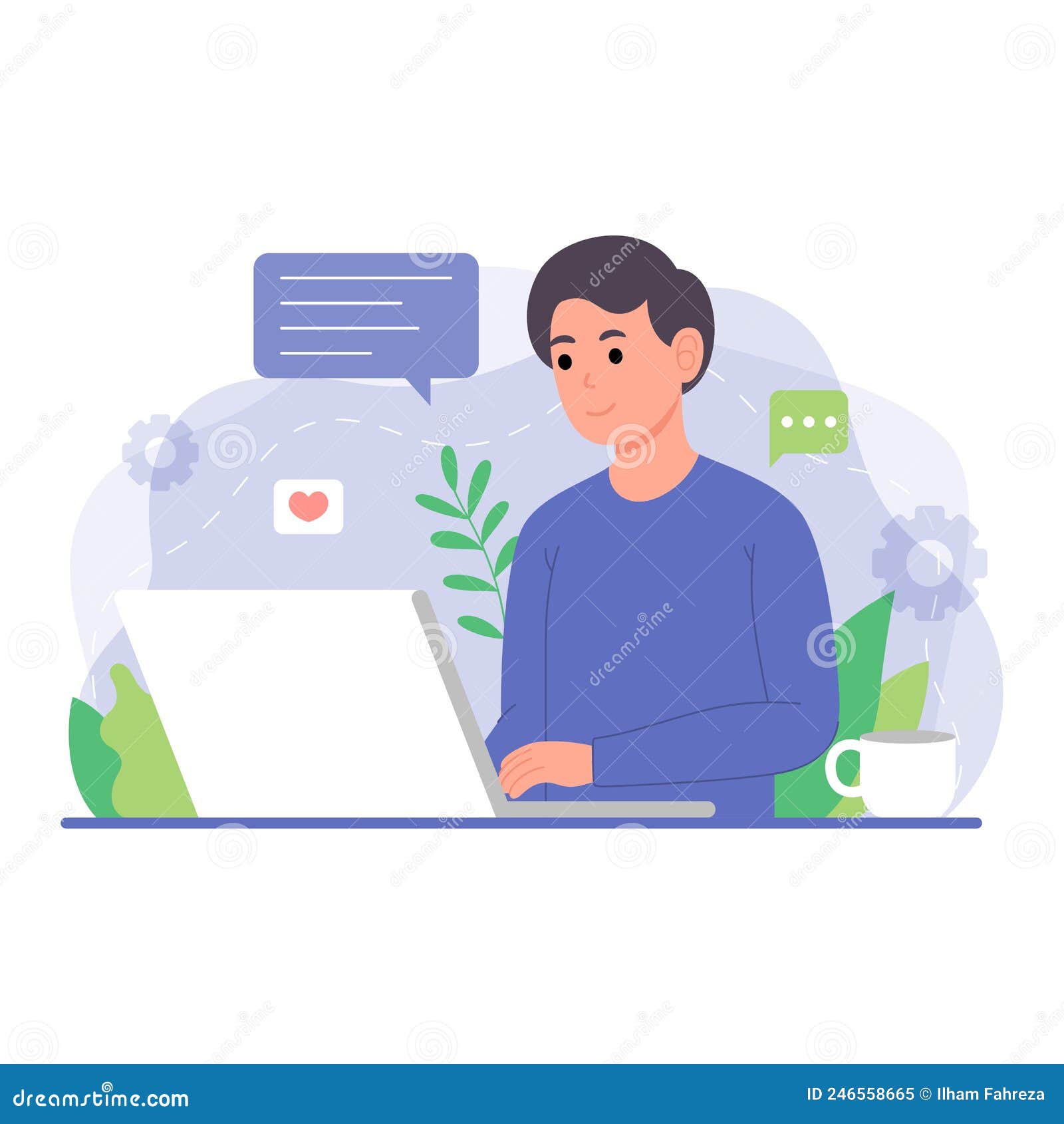 Man Animator Creating Project. Vector Illustration | CartoonDealer.com ...