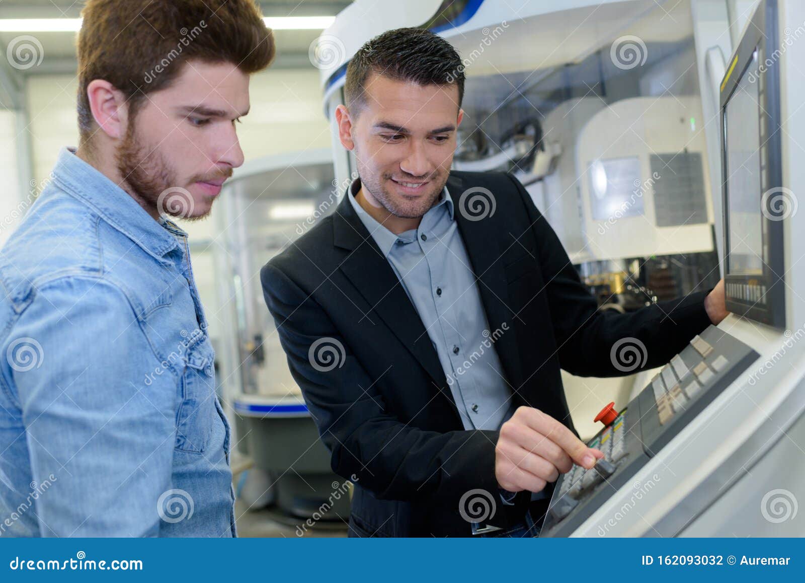 Male Apprentice Learning To Use Machine Stock Photo - Image of ...