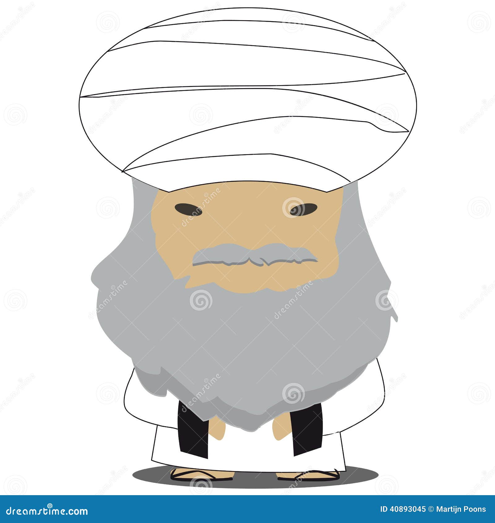 Male Arab Cartoon Character In Traditional Arabic Headscarf And Thobe ...