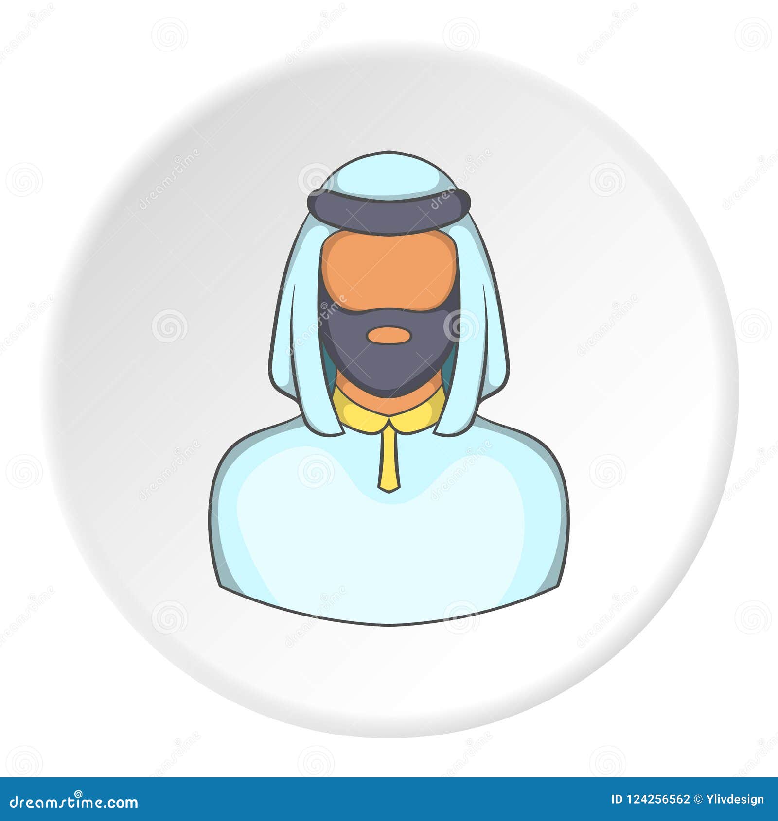 Male Arab Icon, Cartoon Style Stock Illustration - Illustration of ...