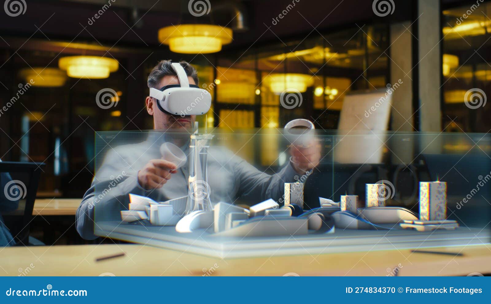 Male Architect Creates Project in Virtual Reality Stock Photo - Image ...