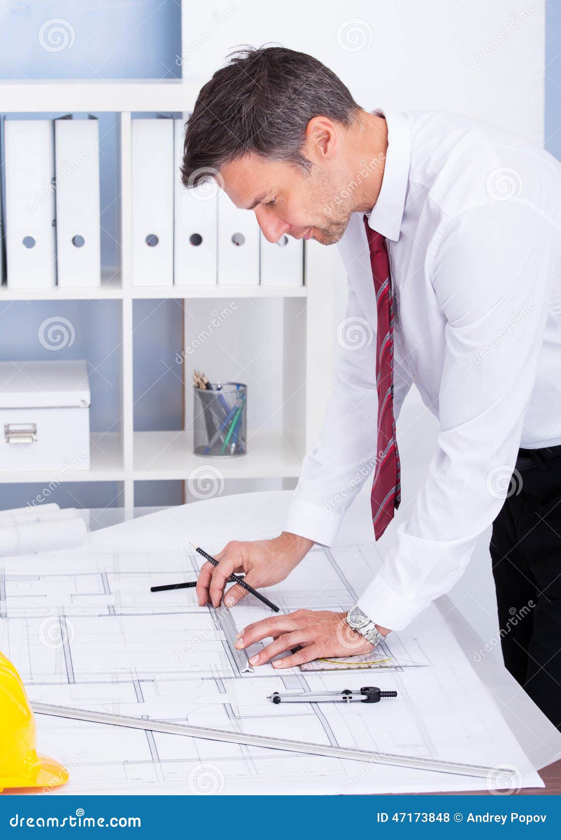 Male architect stock photo. Image of caucasian, draftsman - 47173848