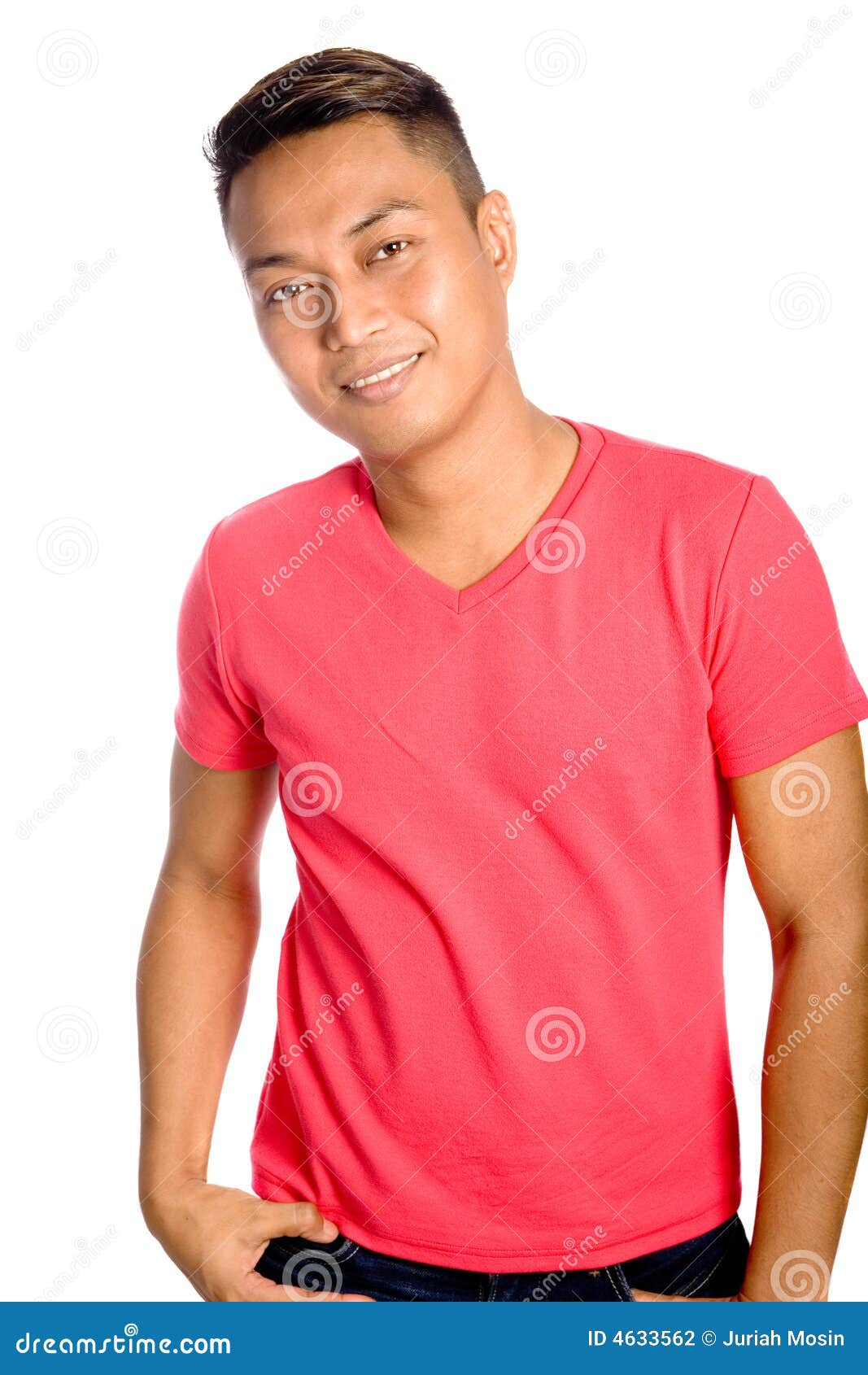 Male Asian in Casual Red Top Stock Photo - Image of asian, handsome ...