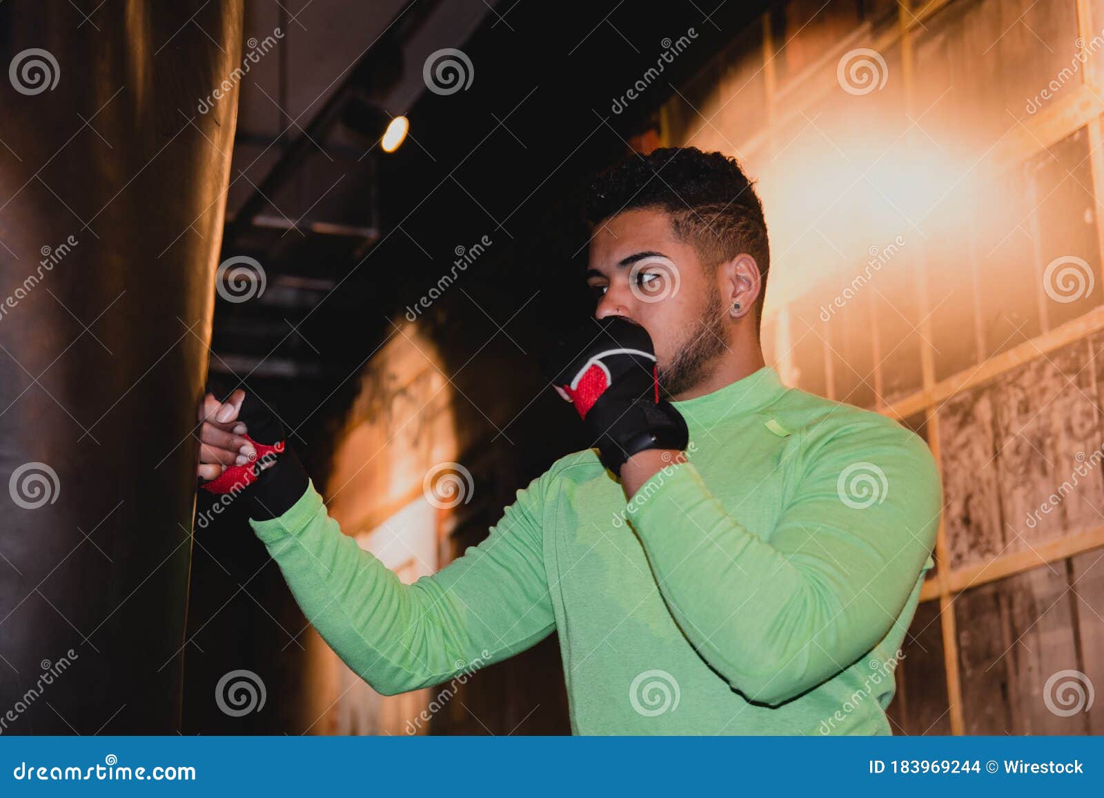 Male Athlete Boxing in a Gym Stock Photo - Image of muscular, athletic ...