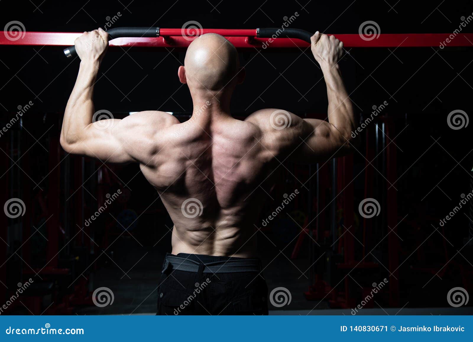 Male Athlete Doing Pull Ups Stock Image - Image of athlete, exercises ...