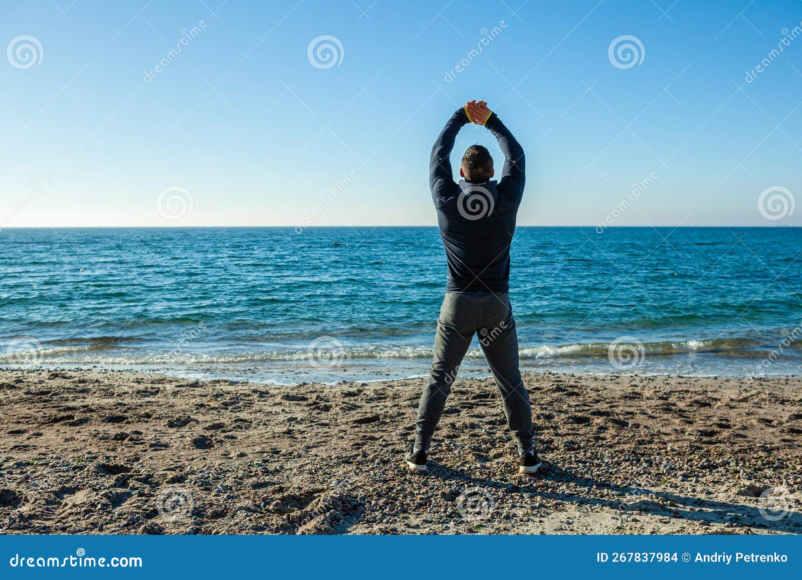 Male Athlete Doing Sports on the Beach Stock Photo - Image of athlete ...