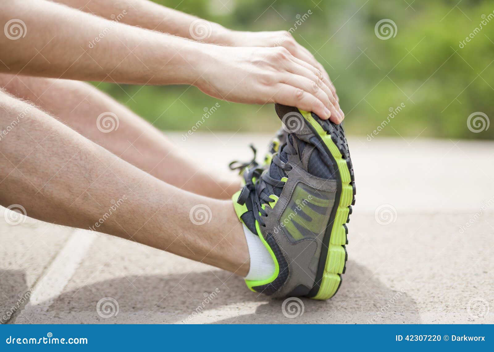 Male Athlete Doing Stretching Exercise Stock Photo - Image of muscles ...