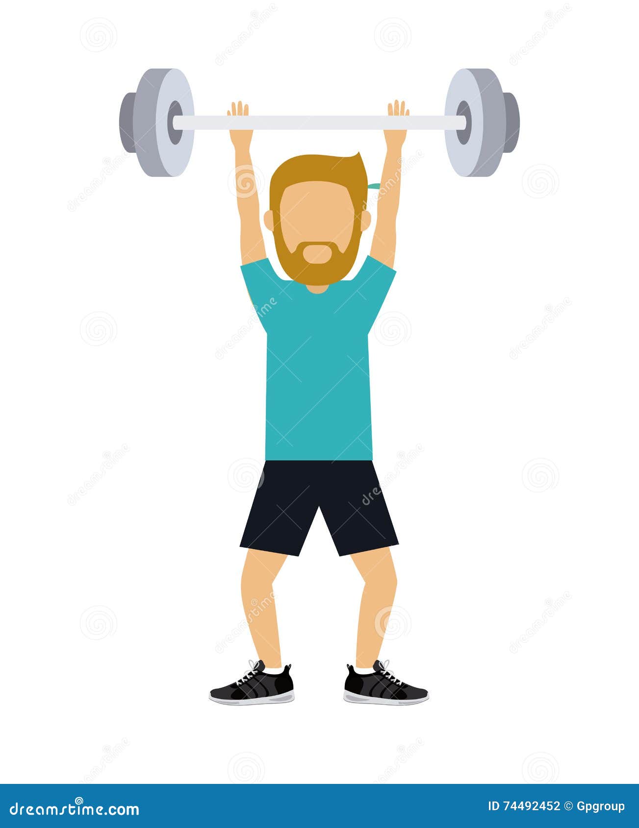 Male Athlete Practicing Weight Lifting Isolated Icon Design Stock ...