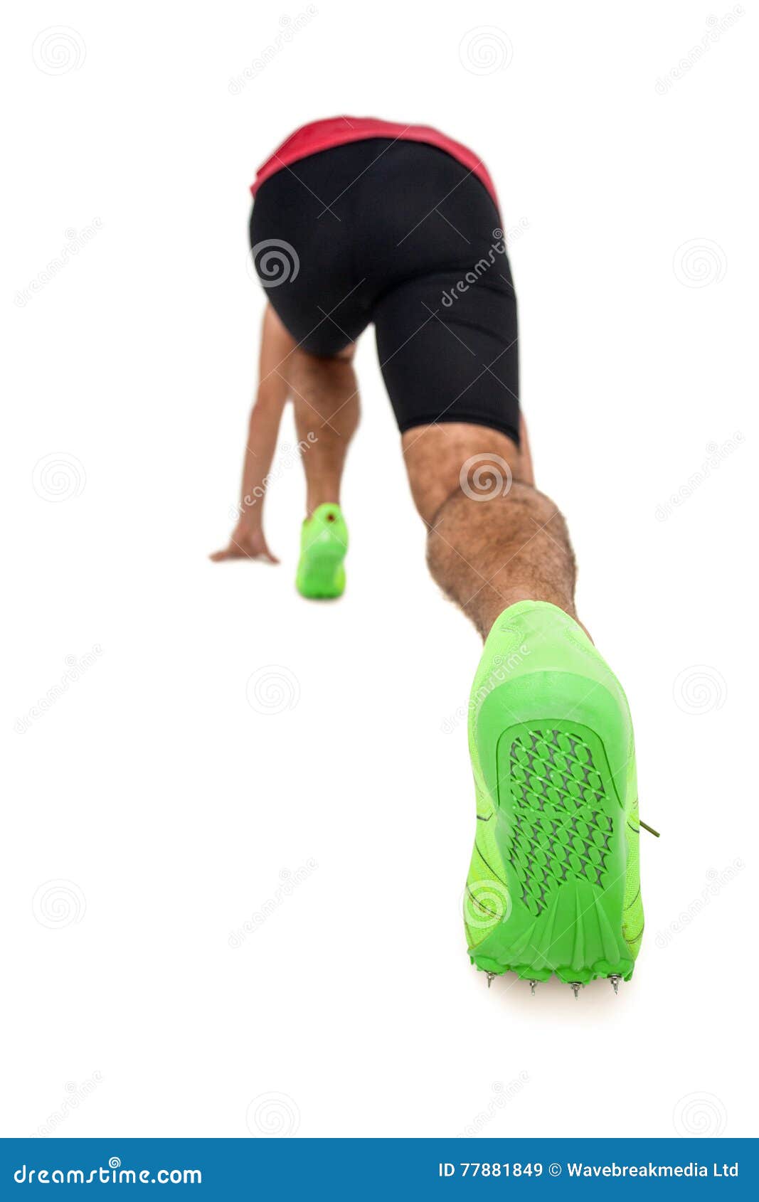Male Athlete in Ready To Run Position Stock Image - Image of healthy ...