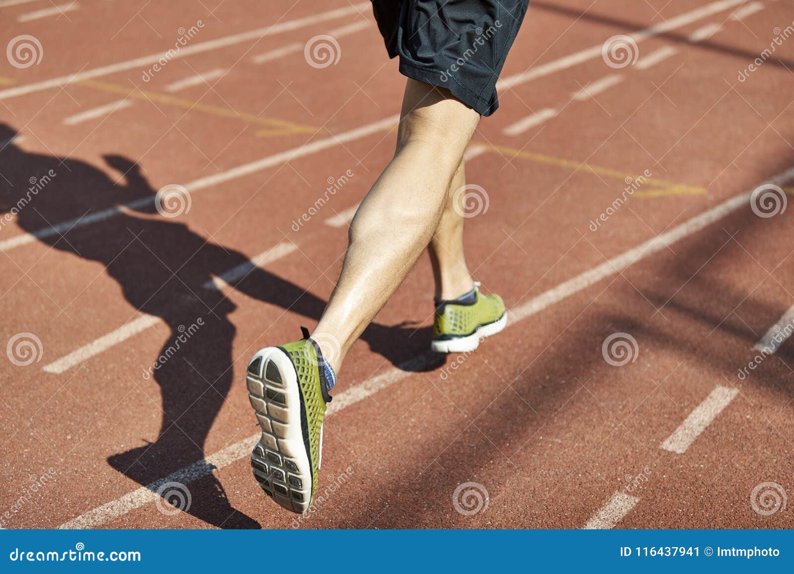 Male Athlete Running on Track Stock Image - Image of field, asia: 116437941