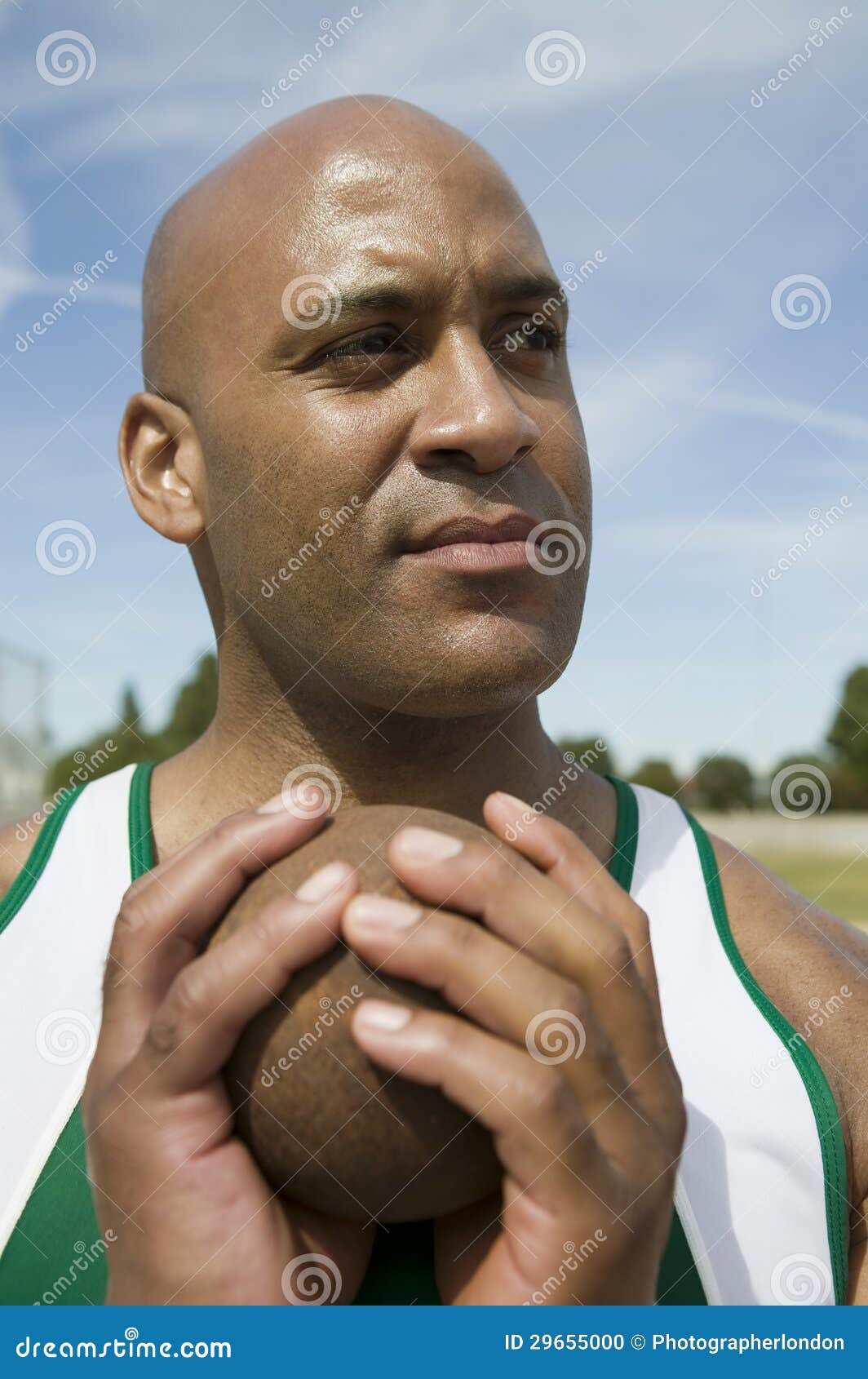 Male Athlete with Shot Put stock photo. Image of gripping - 29655000