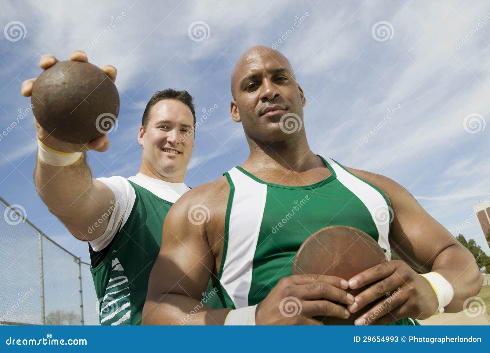 Male Athletes with Shot Put and Discus Stock Image - Image of african ...
