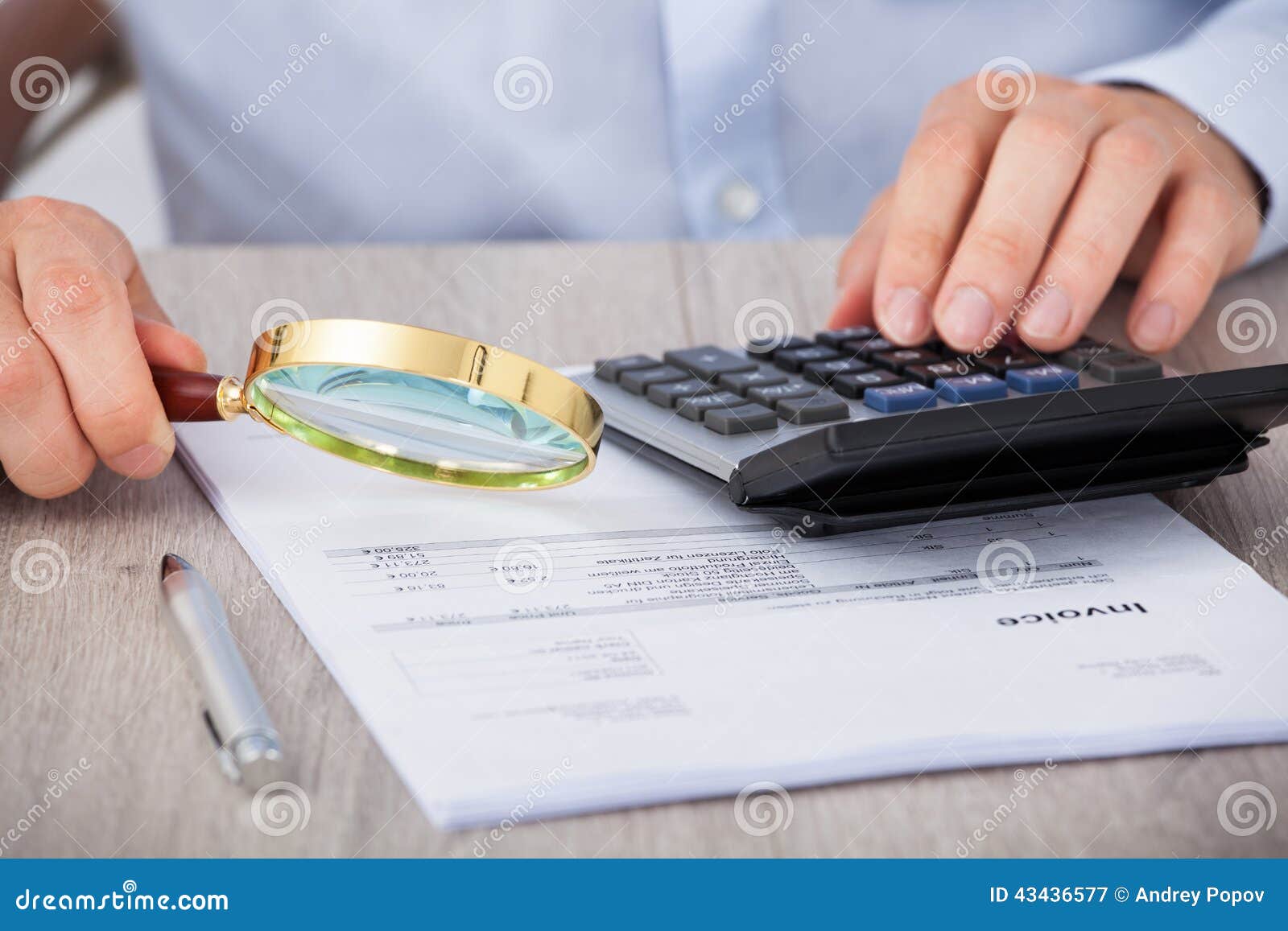 Male Auditor Scrutinizing Financial Documents Stock Image - Image of ...
