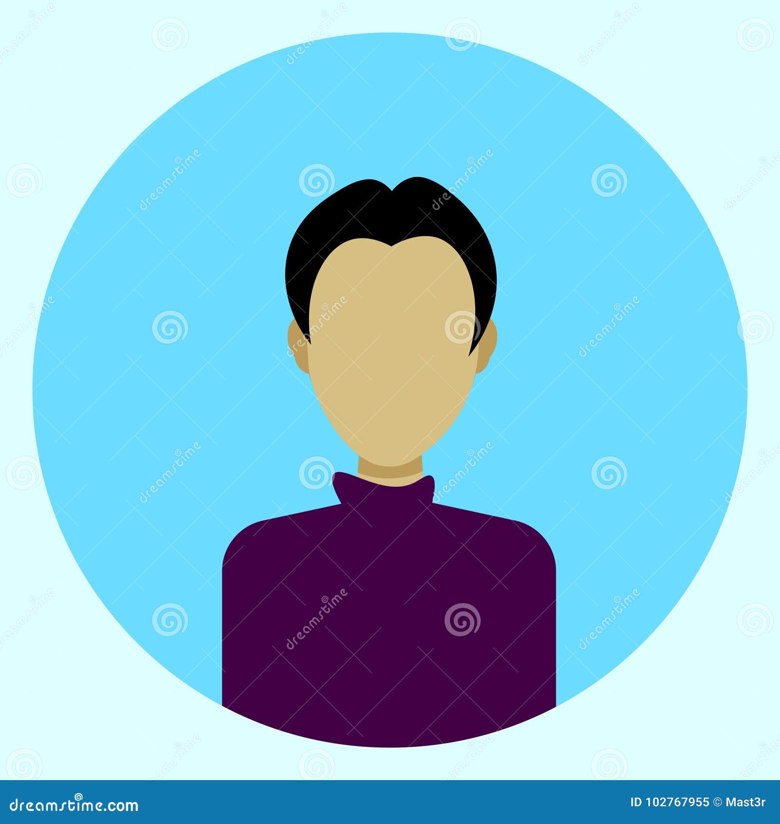 Male Avatar Profile Icon Round Man Face Stock Vector - Illustration of ...