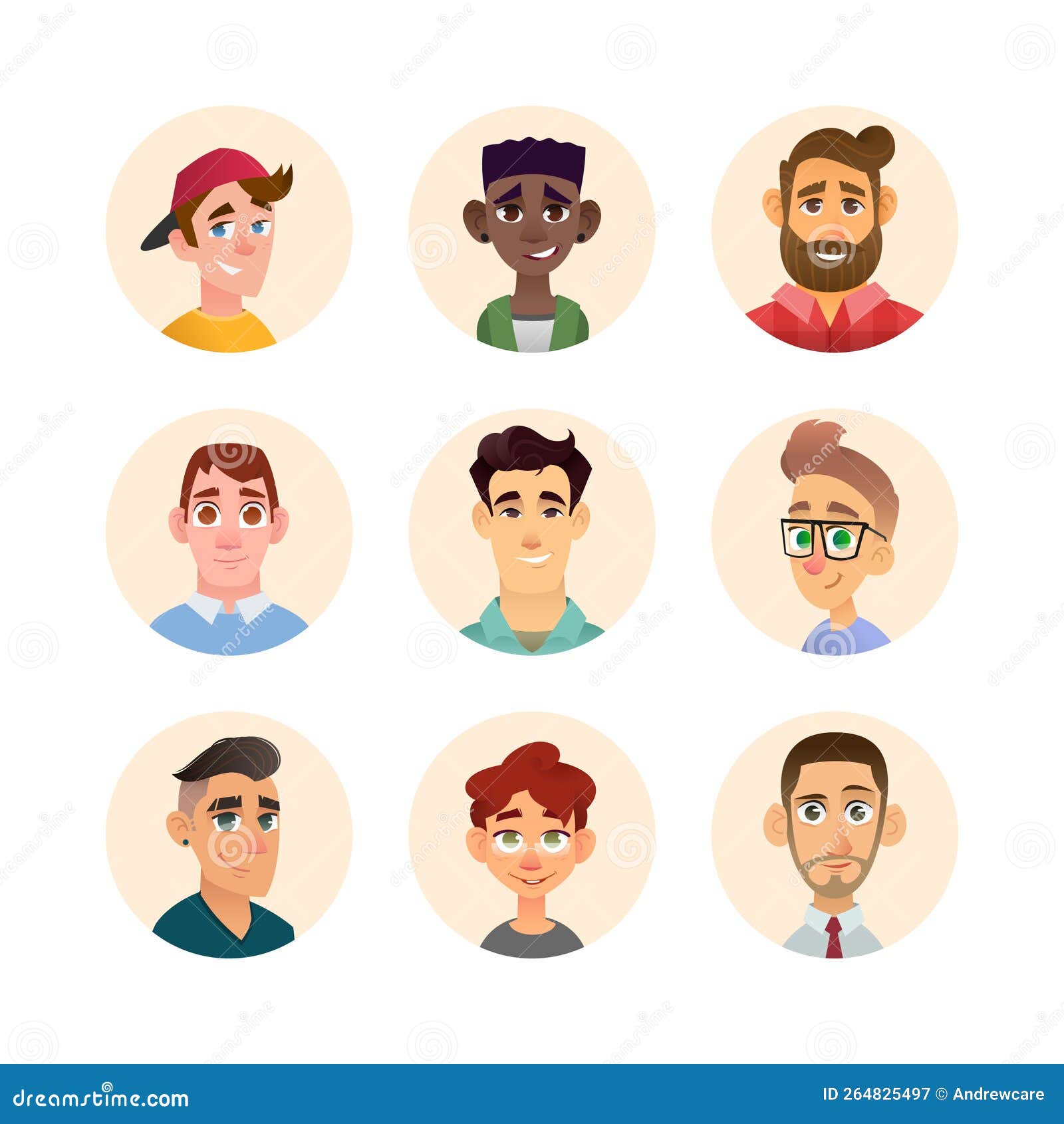 Male avatar set stock vector. Illustration of vector - 264825497