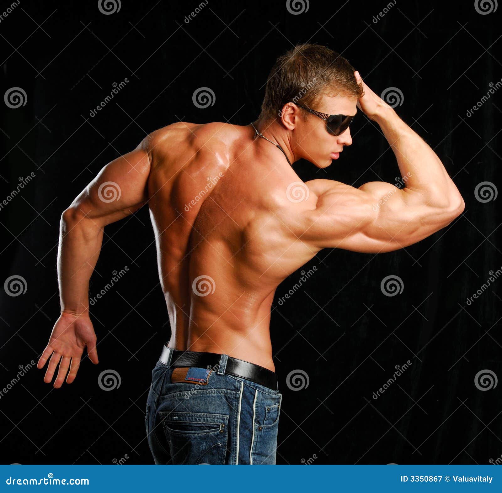 Male back stock image. Image of isolated, sunglasses, lifestyles - 3350867