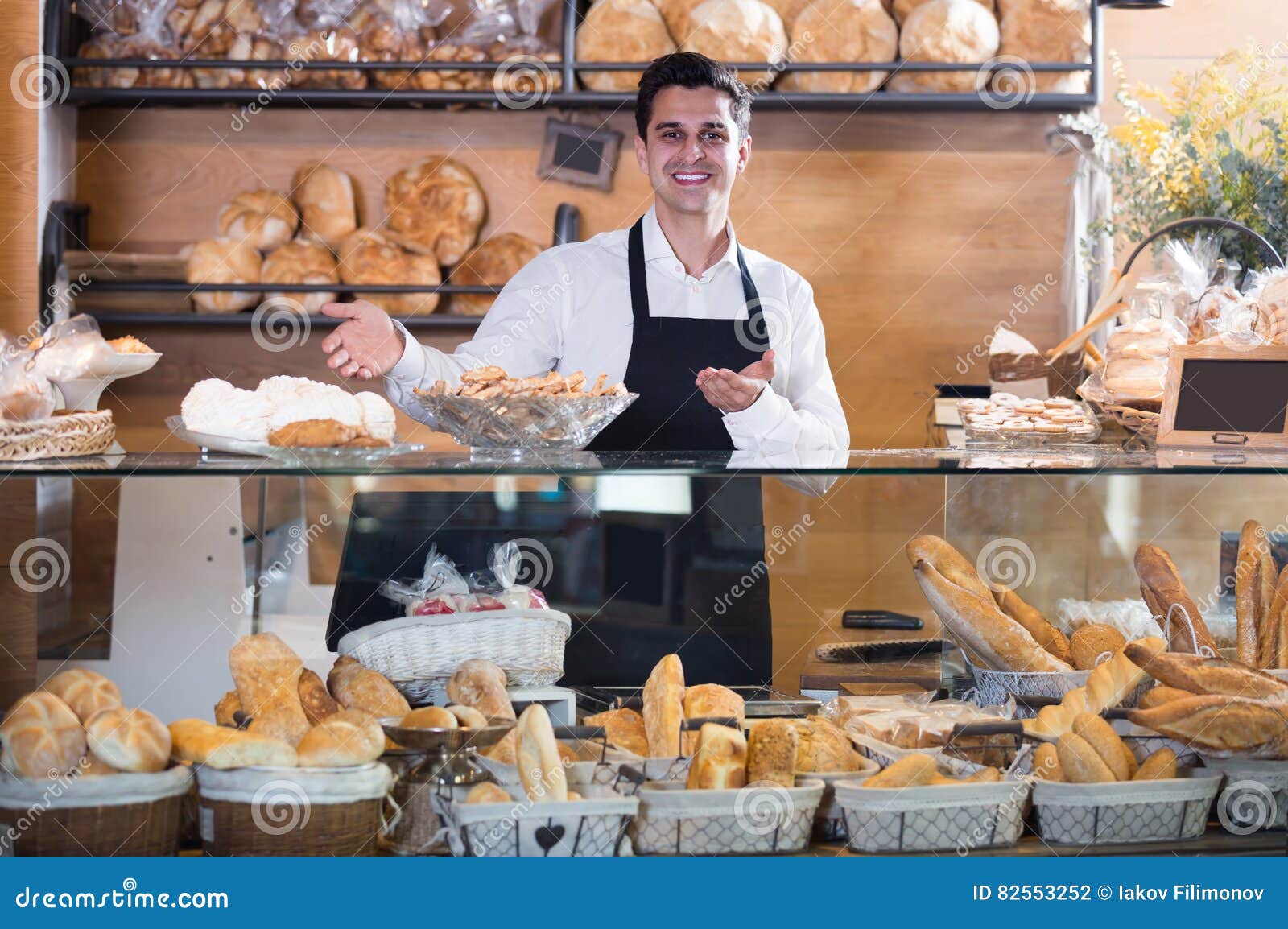Male baker at bakery stock photo. Image of chef, indian - 82553252