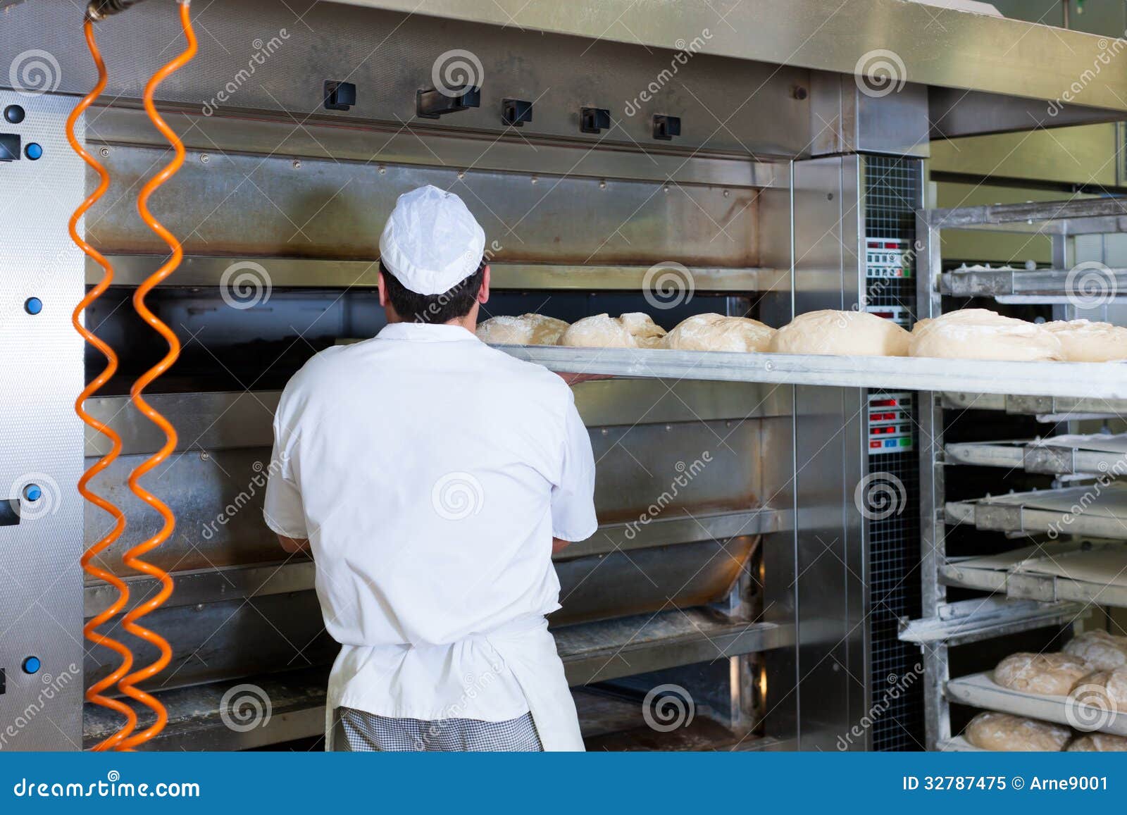 Male baker baking bread stock image. Image of warm, occupation - 32787475
