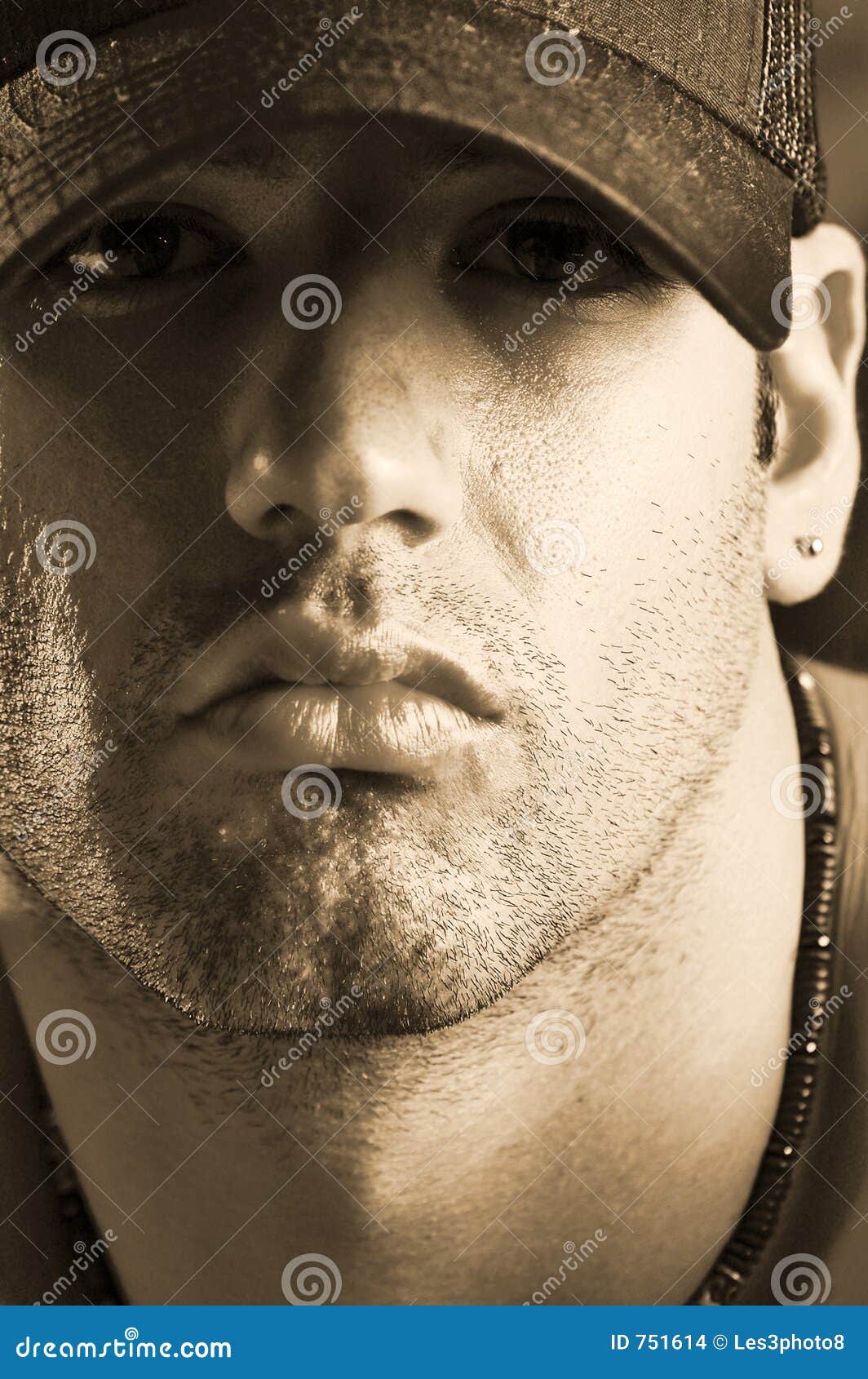 Male in ball cap stock photo. Image of face, alpha, tough - 751614
