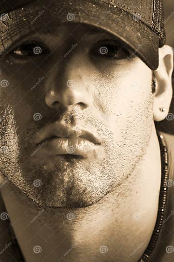 Male in ball cap stock photo. Image of face, alpha, tough - 751614