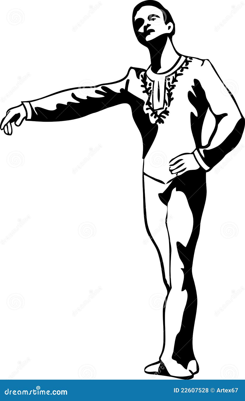 Male Ballet Dancer Standing in Pose Stock Vector - Illustration of ...