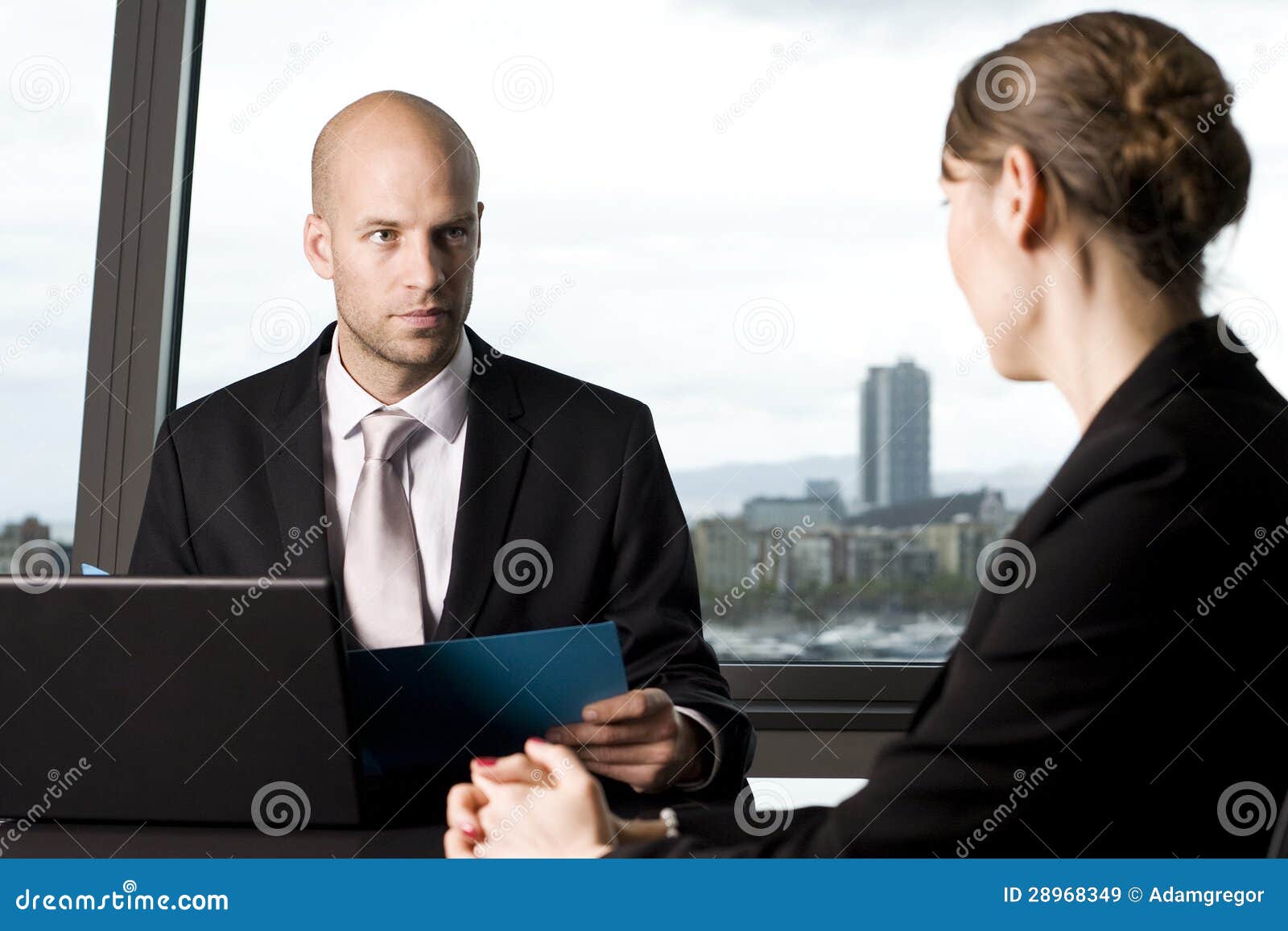 Male Banker Deciding Credit Stock Image - Image of woman, credit: 28968349