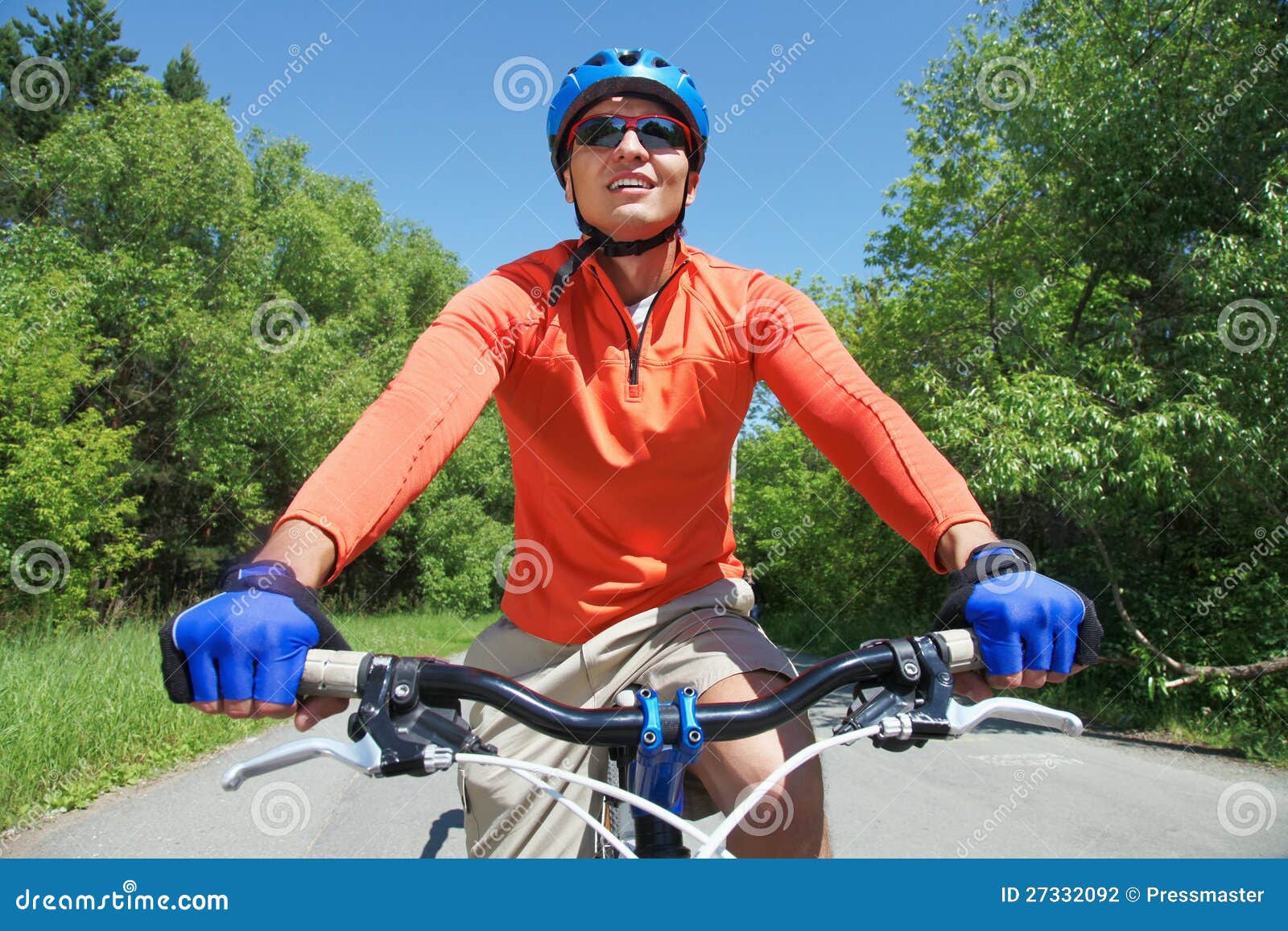Male on bicycle stock photo. Image of motion, bike, attractive - 27332092