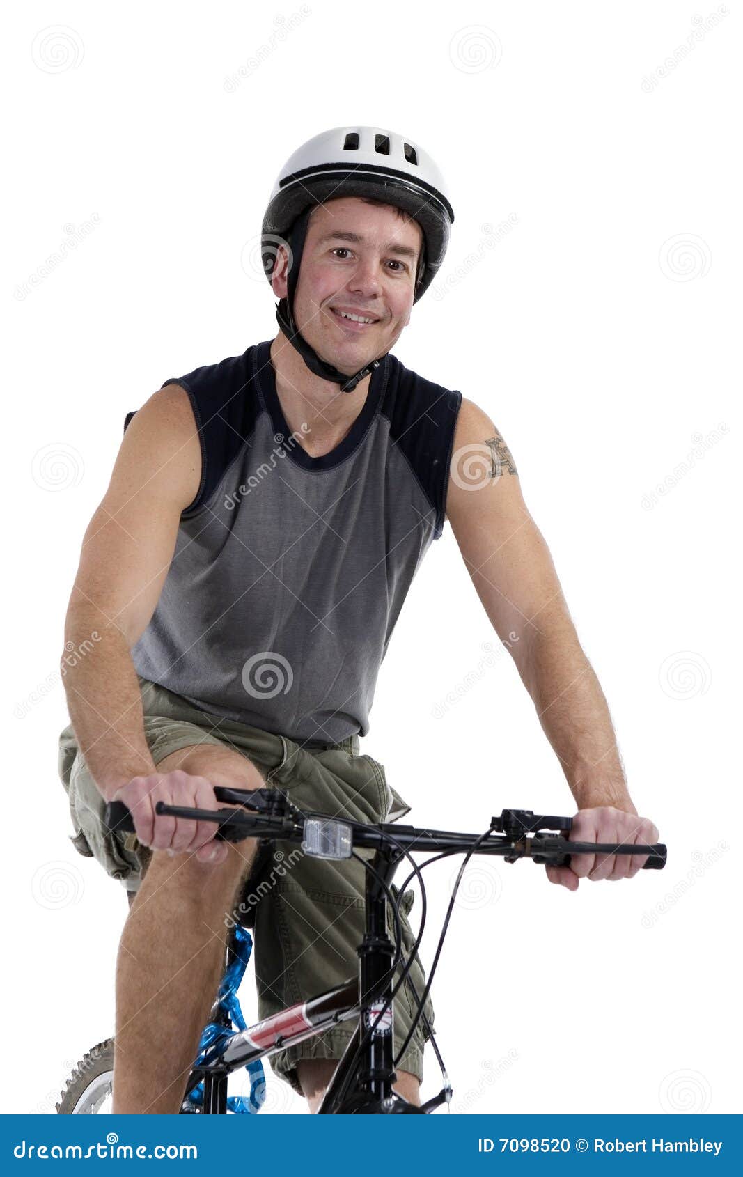 Male with bicycle stock photo. Image of helmut, friendly - 7098520