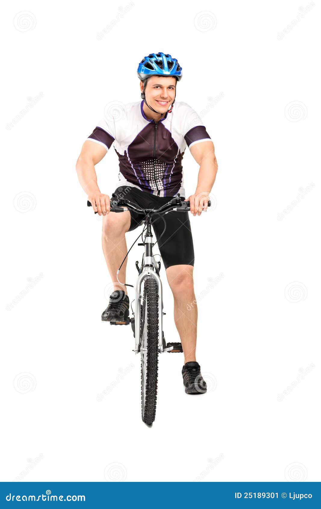 Male Bicyclist Posing on a Bicycle Stock Image - Image of lifestyle ...