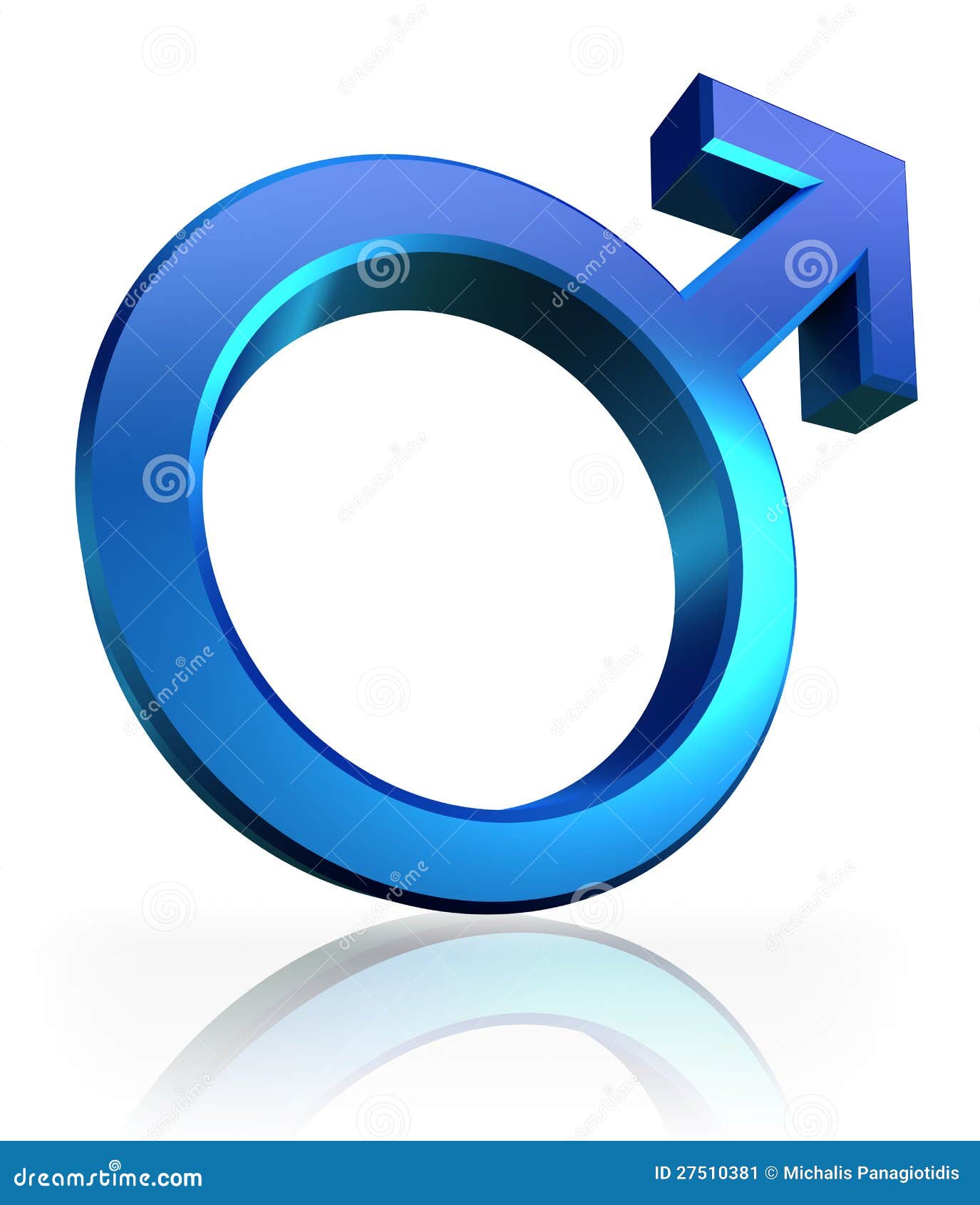 Male Blue Symbol 3d on White Background Stock Illustration ...