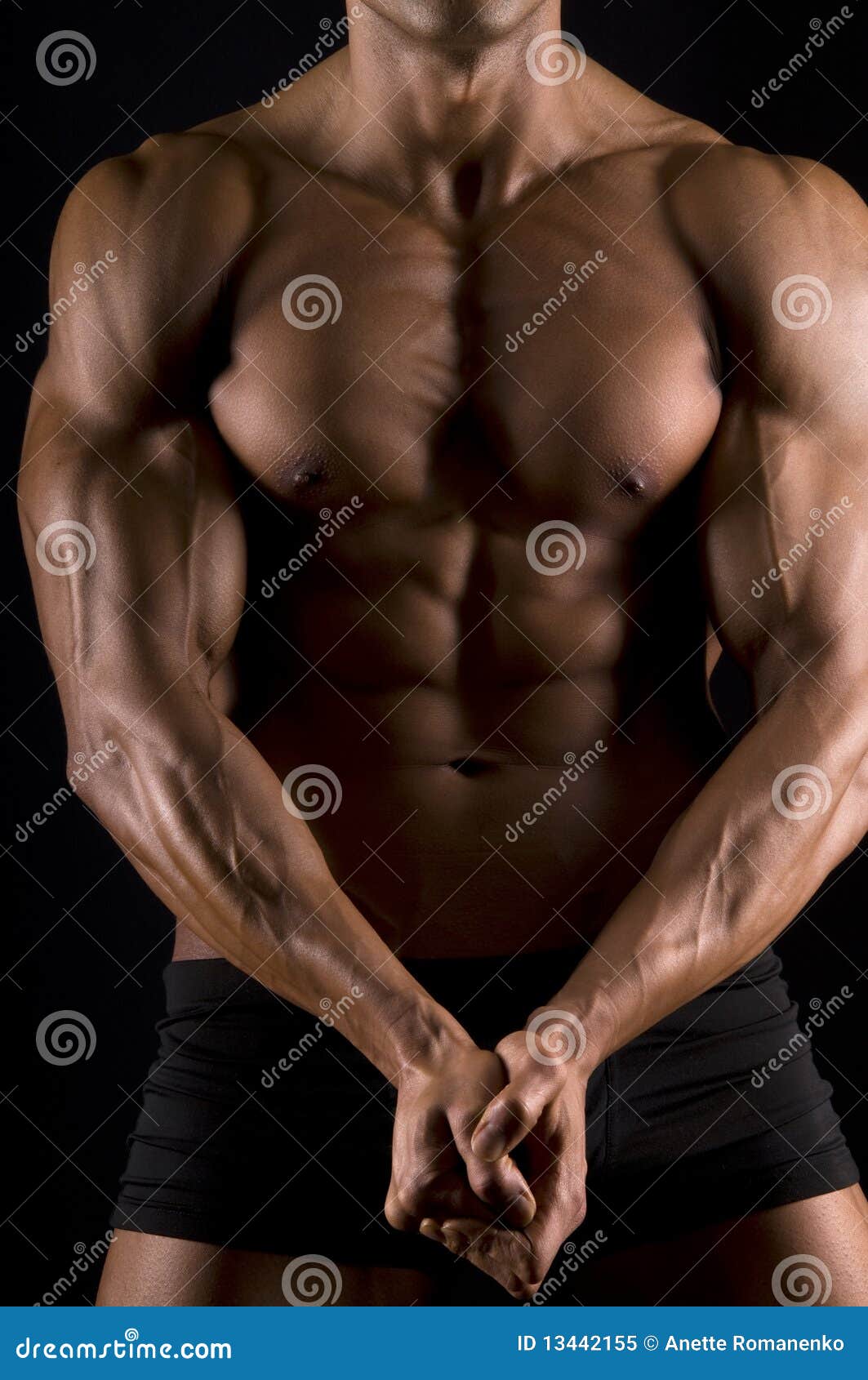 Male Body Builder Demonstrating Pose, Isolated Stock Photography ...