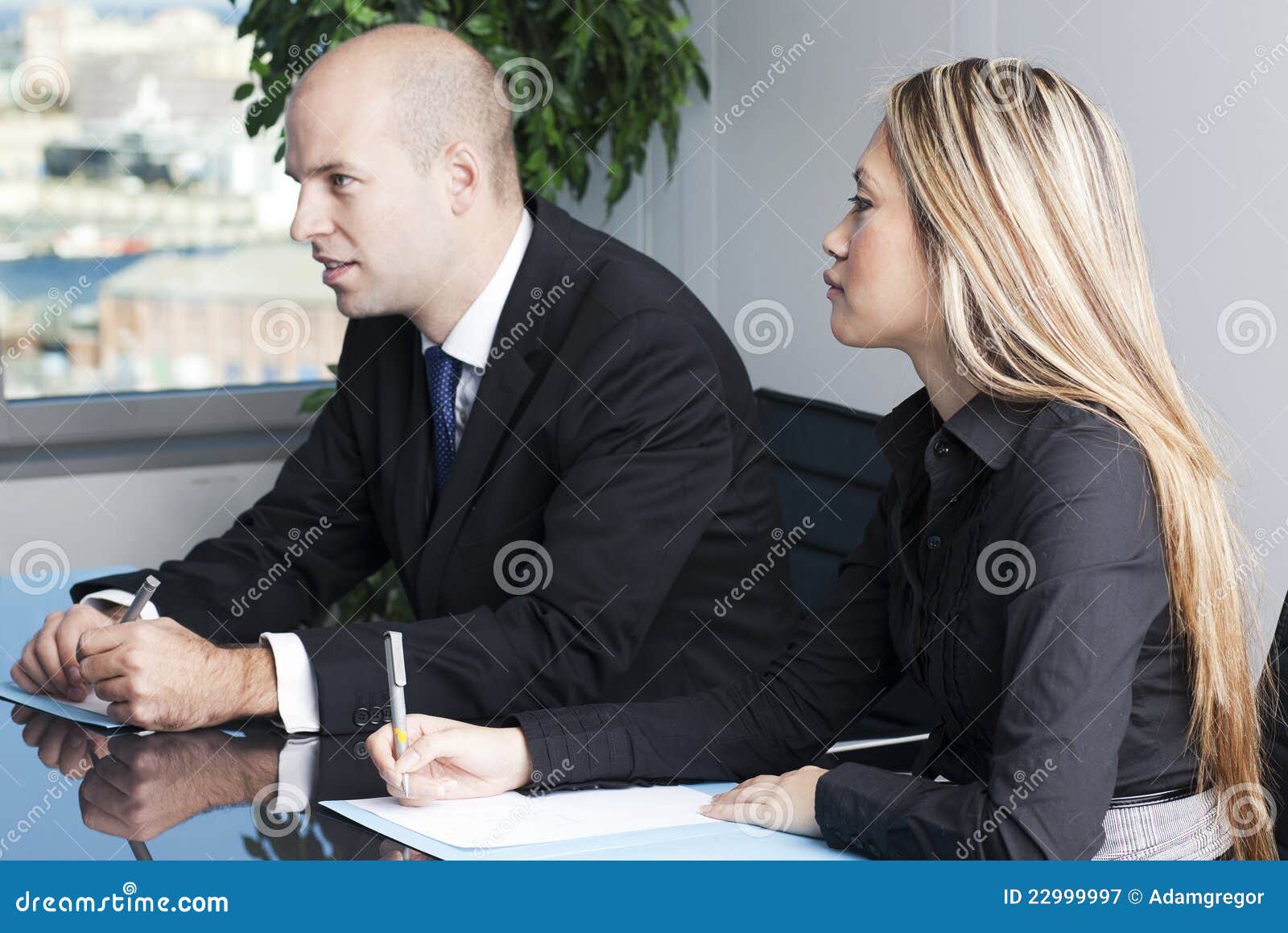 Male Boss with His Secretary Stock Image - Image of jacket, agreement ...