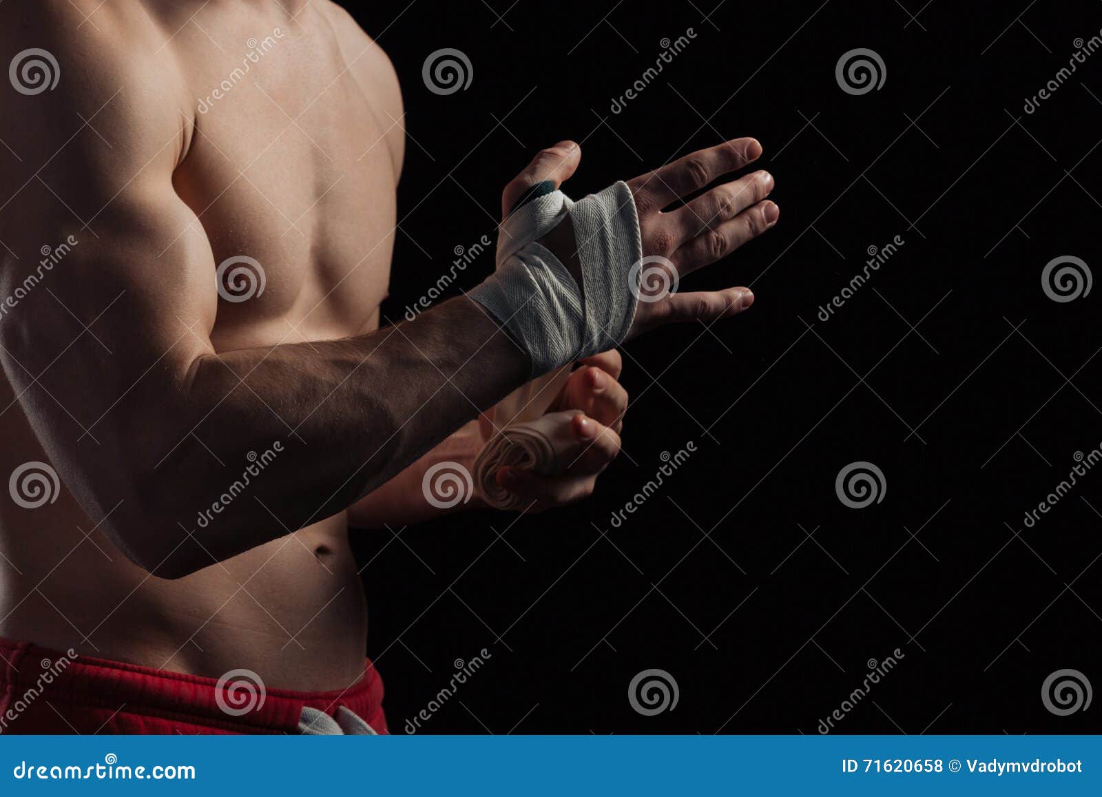 Male Boxer Preparing for Fight Stock Photo - Image of masculinity ...