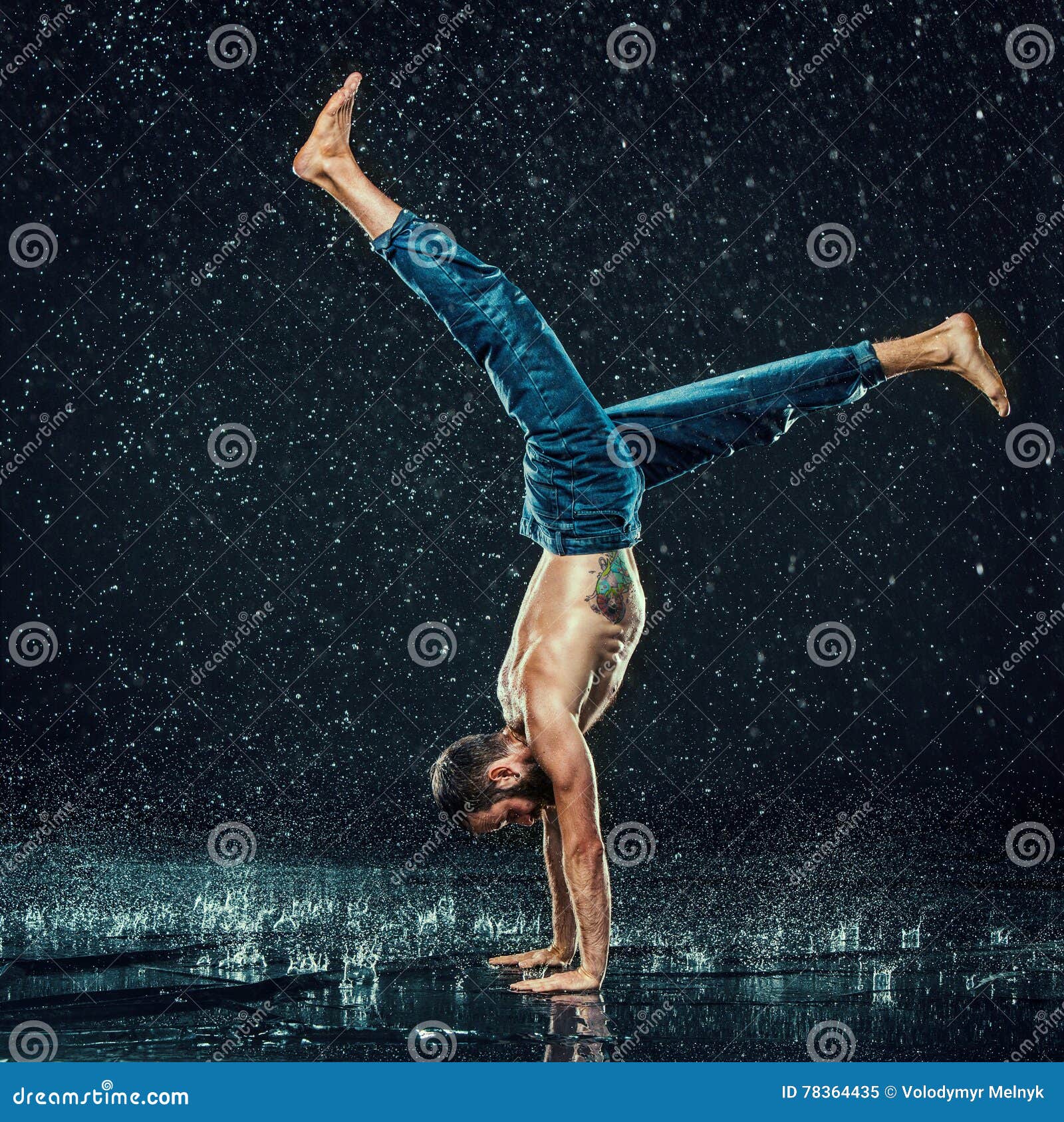 The Male Break Dancer in Water. Stock Image - Image of fitness, moving ...