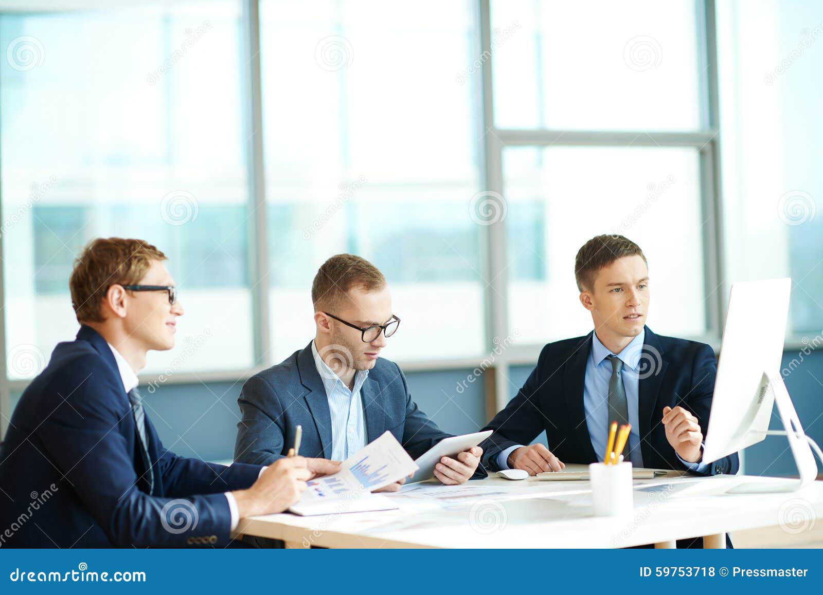 Male briefing stock photo. Image of computer, contemporary - 59753718