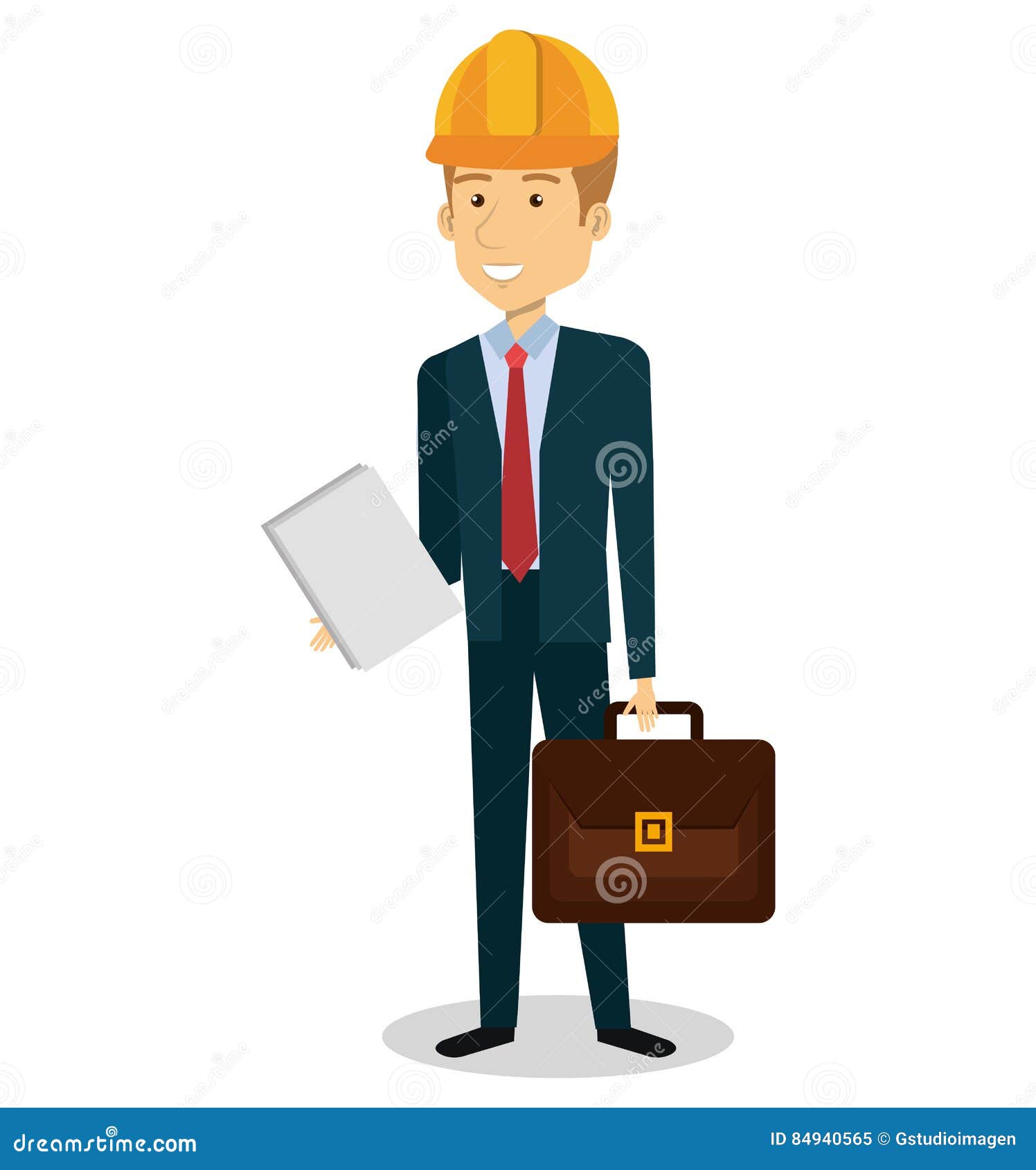 Male Builder Avatar Character Stock Illustration - Illustration of ...