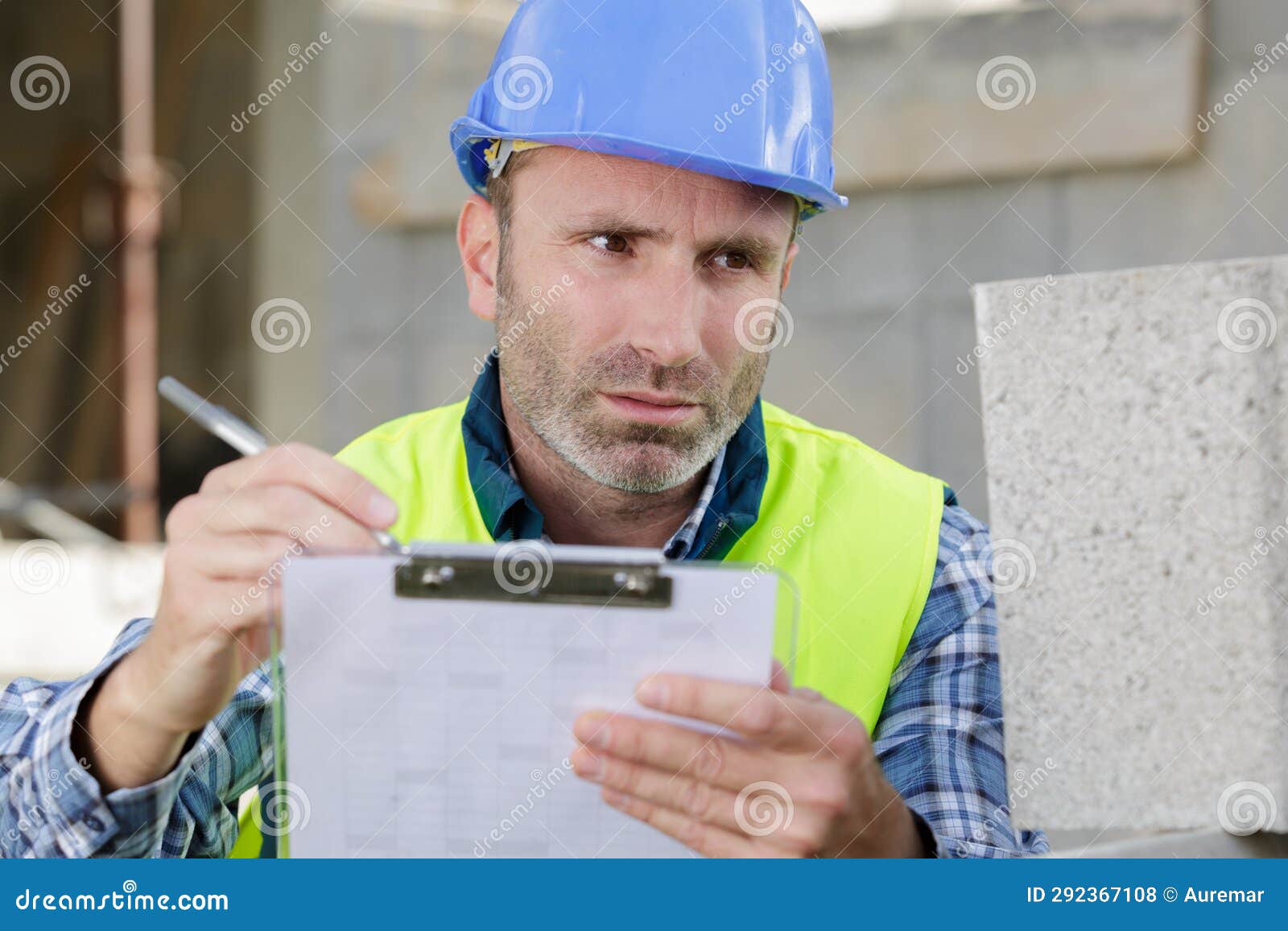 Male Builder Checking Construction Papers Stock Photo - Image of laptop ...