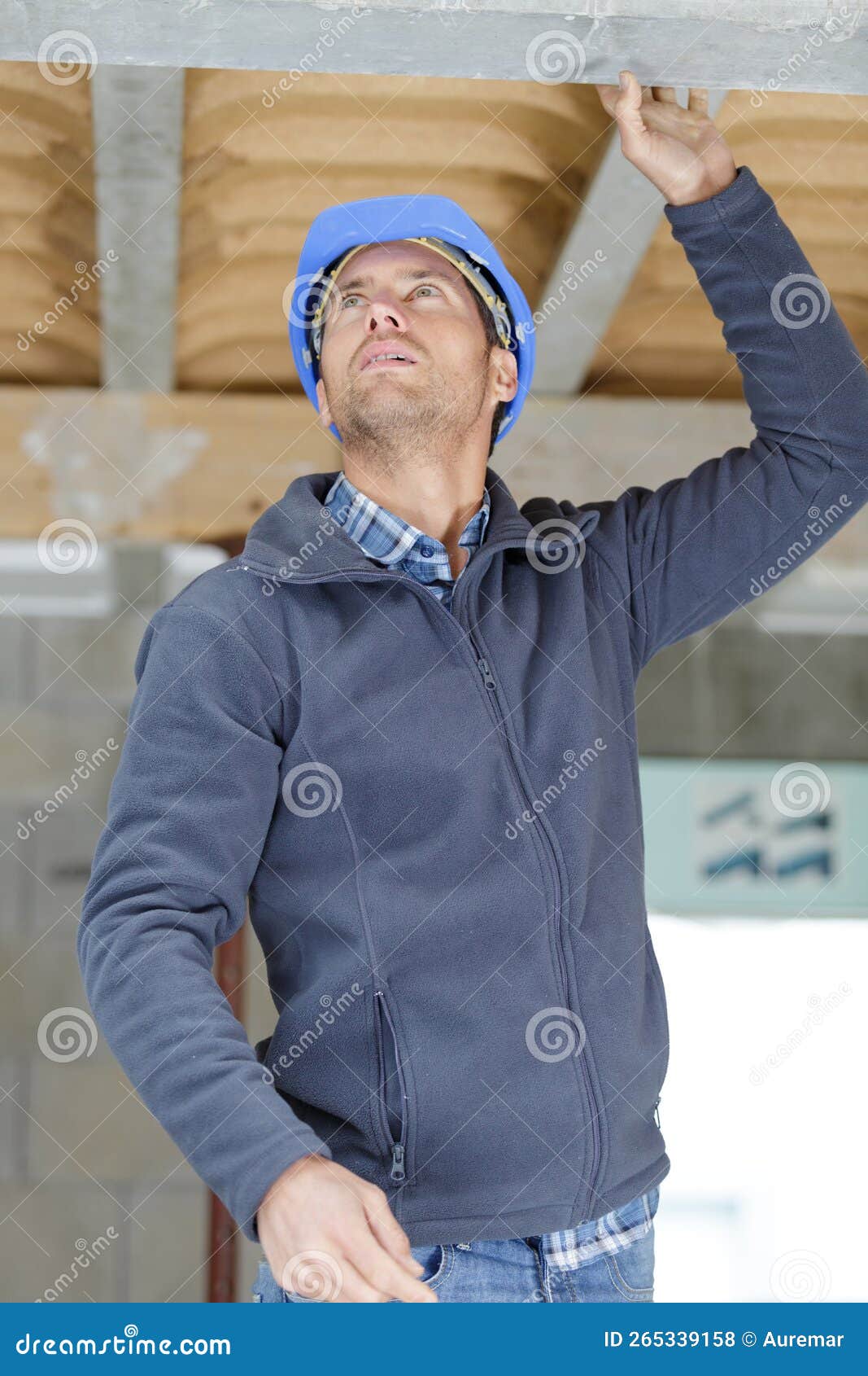 Male Builder Checking Structure at Construction Site Stock Photo ...