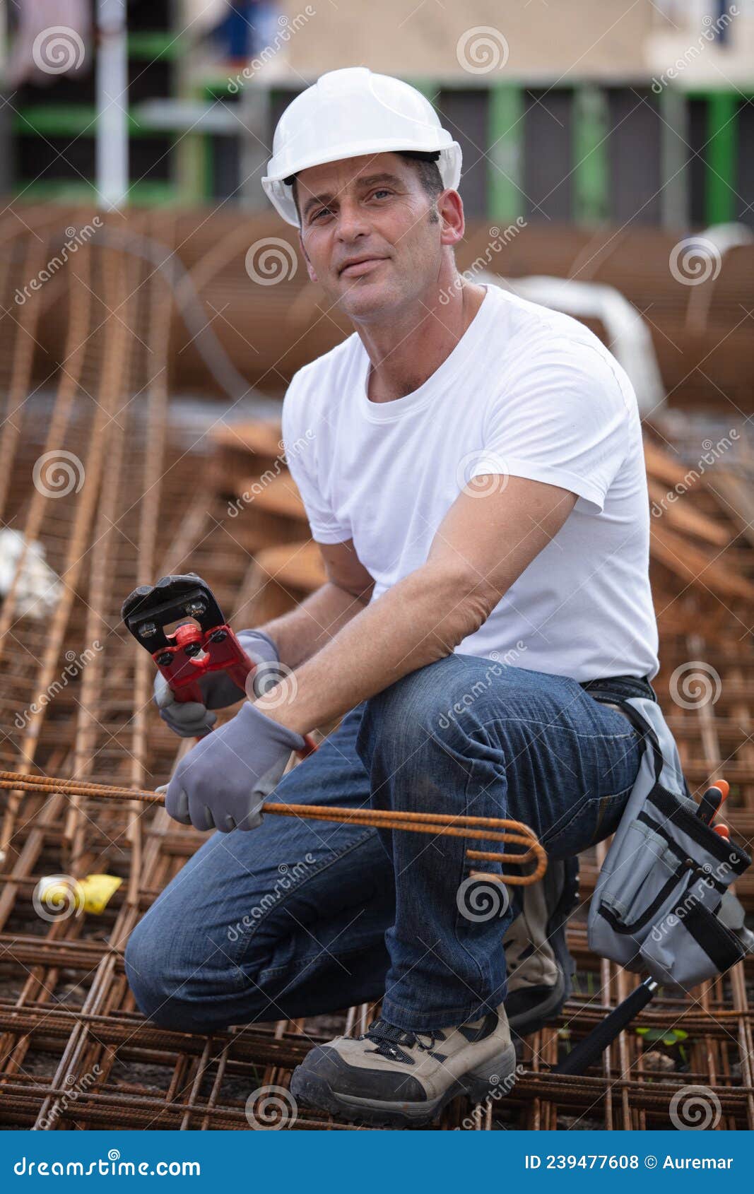 Male Builder during Construction New Building Stock Photo - Image of ...