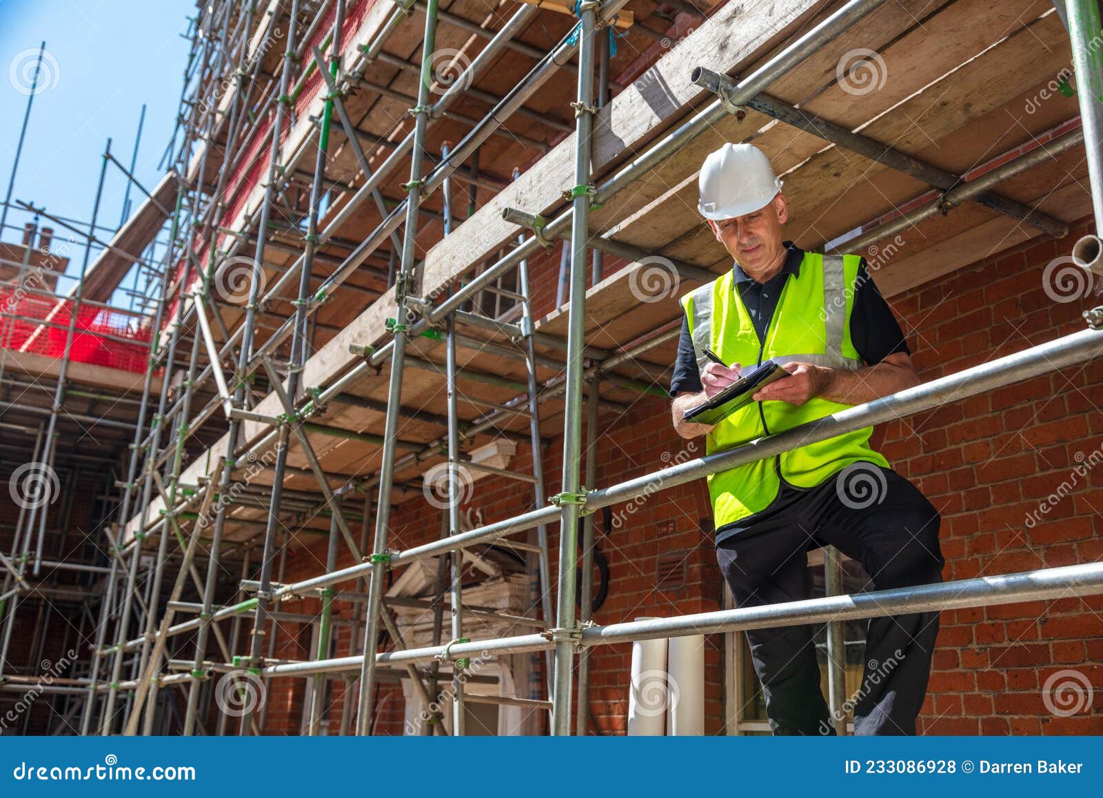 Worker, Contractor, Builder On Busy Face With Muscular Biceps. Builder ...