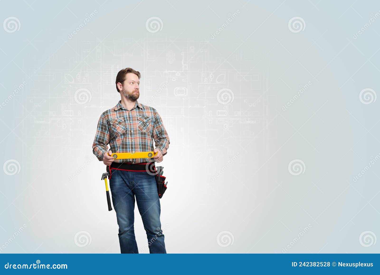 Male builder in the helmet stock photo. Image of worker - 242382528