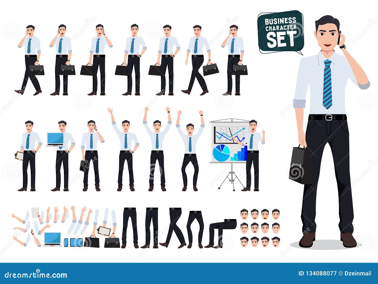 Male Business Character Vector Set. Cartoon Character Creation Of ... Male Business Character Vector Set. Cartoon Character Creation Of ...