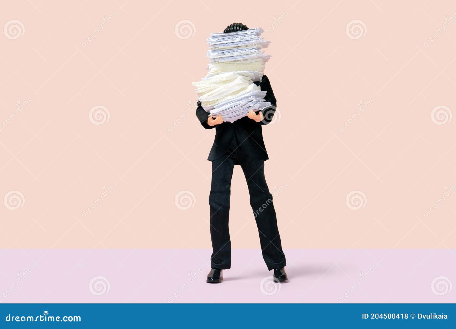 Businessman Holding a Stack of Papers, All Hands on Deck Concept Stock ...