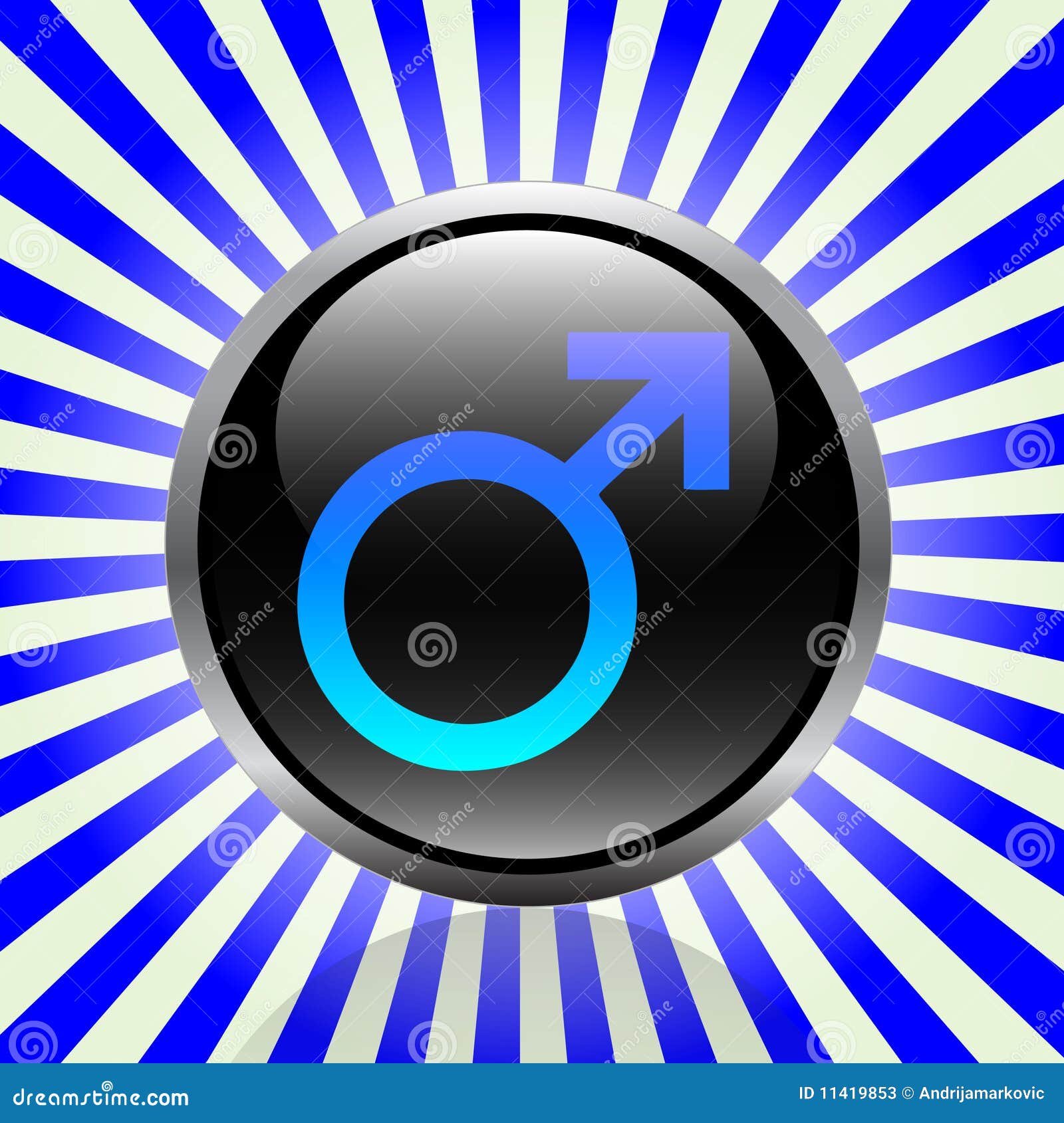 Male button stock vector. Illustration of bulb, black - 11419853