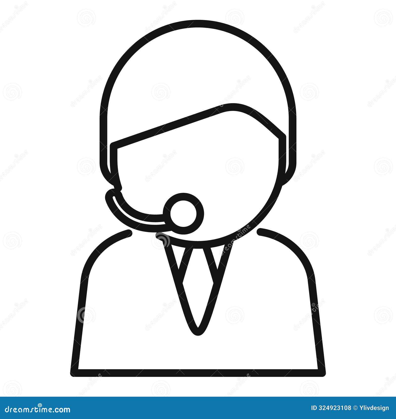 Male Call Center Operator Wearing Headset Speaking Stock Illustration ...