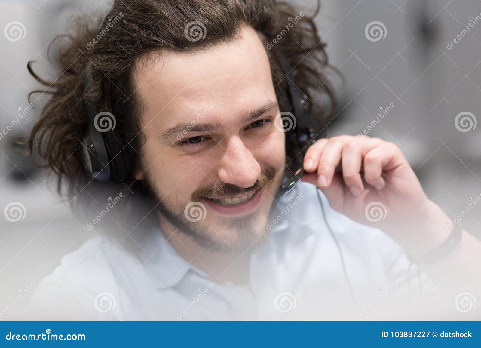 Male Call Centre Operator Doing His Job Stock Image - Image of helpline ...