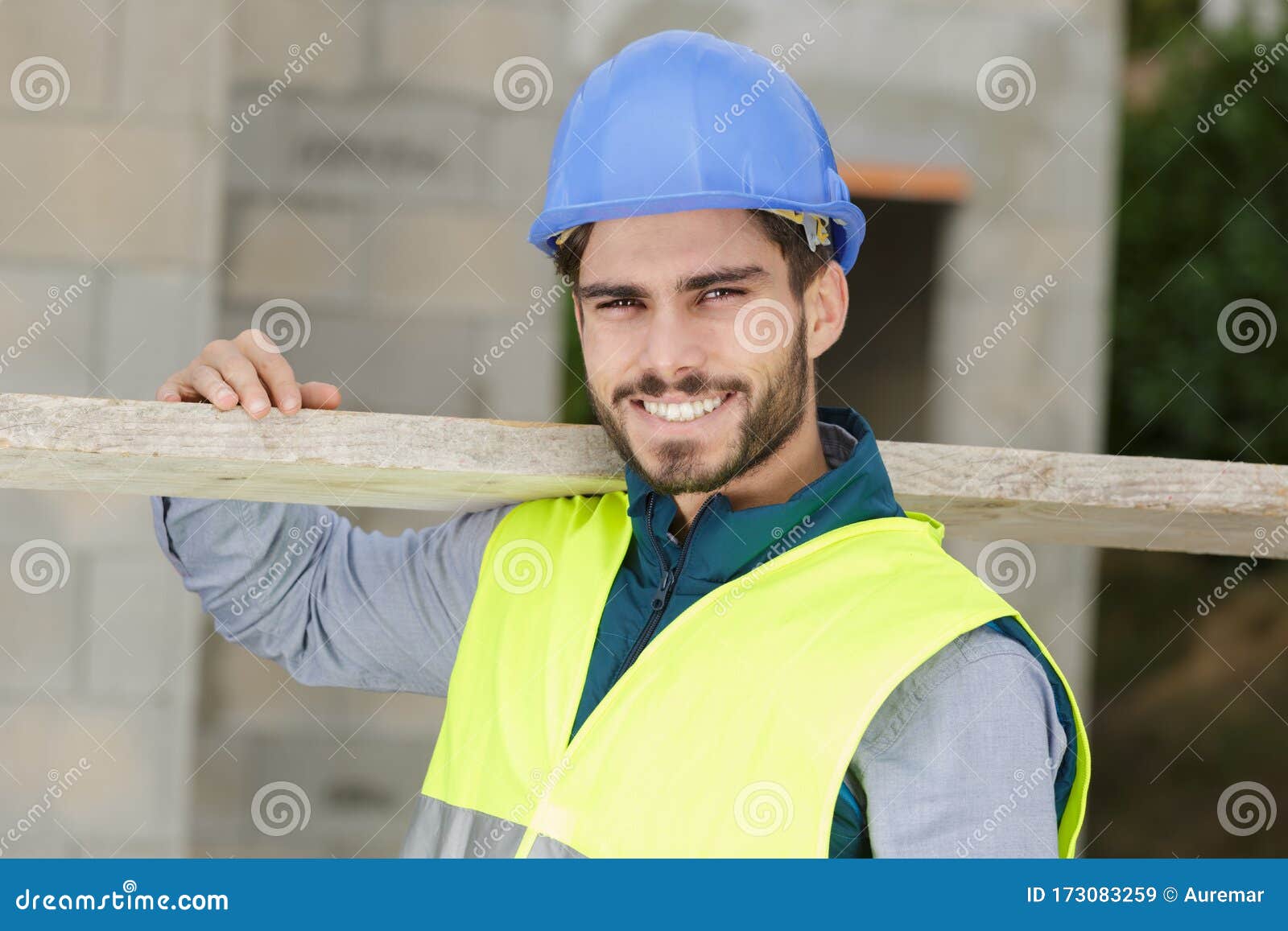 Male Carpenter with Wooden Plank at Construction Site Stock Image ... Male Carpenter with Wooden Plank at Construction Site Stock Image ...
